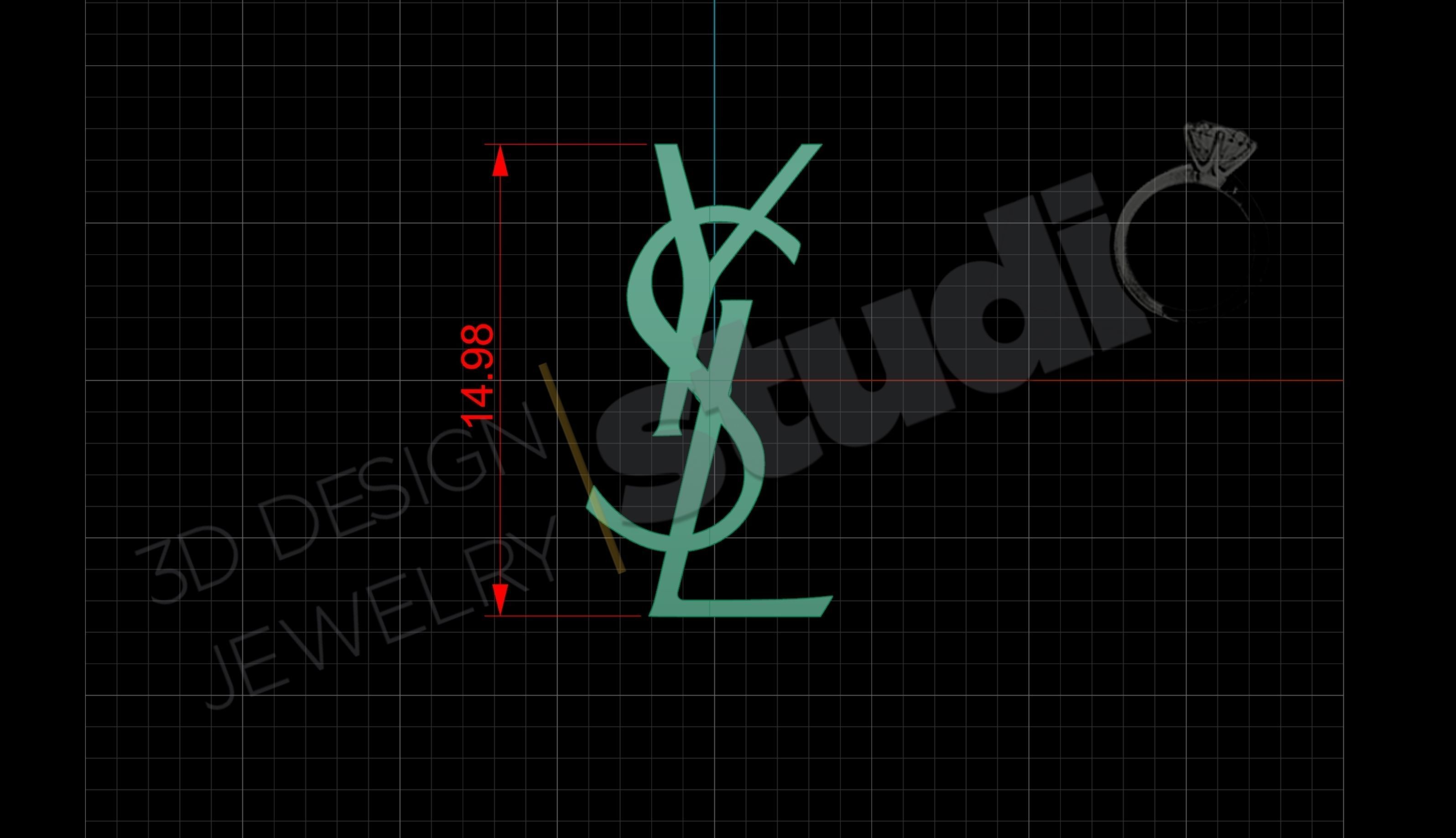 Highly luxury Yves Saint Laurent design earring 3d model 3D model 3D printable | CGTrader