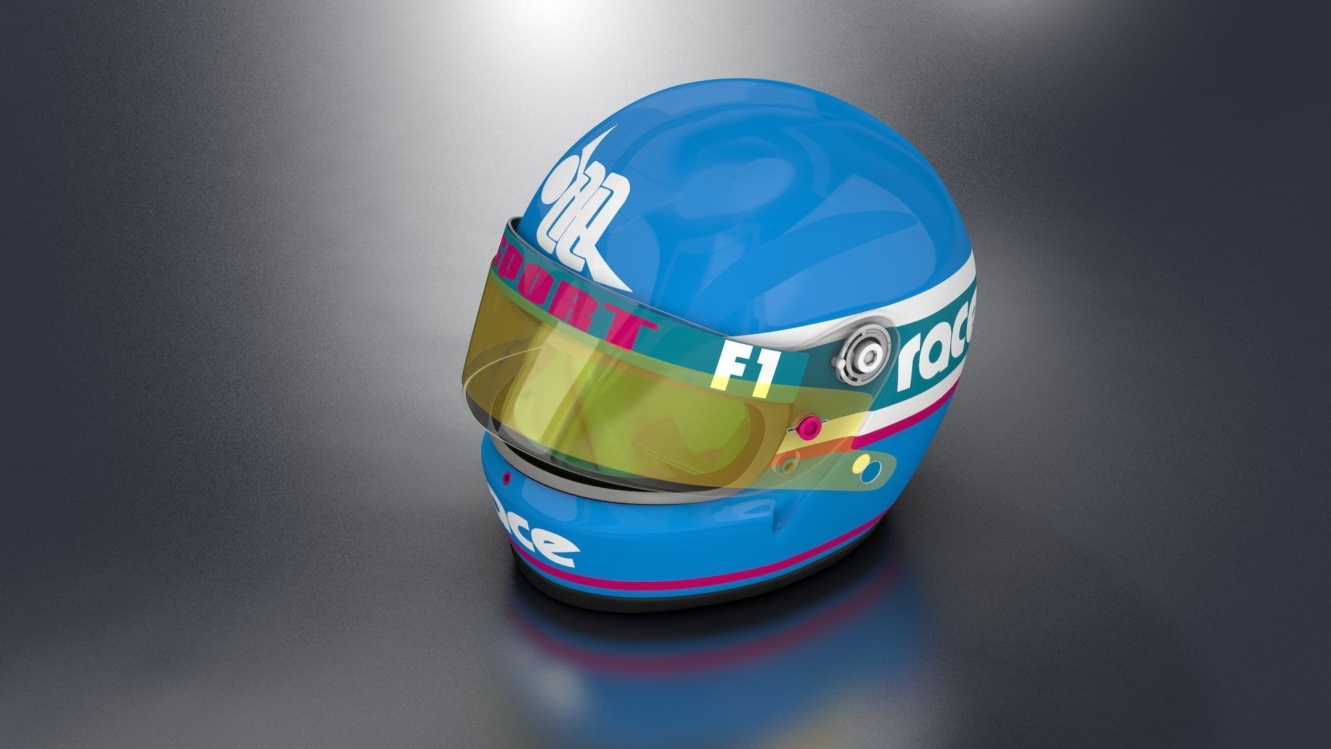Classic F1 Helmet 3D model | CGTrader