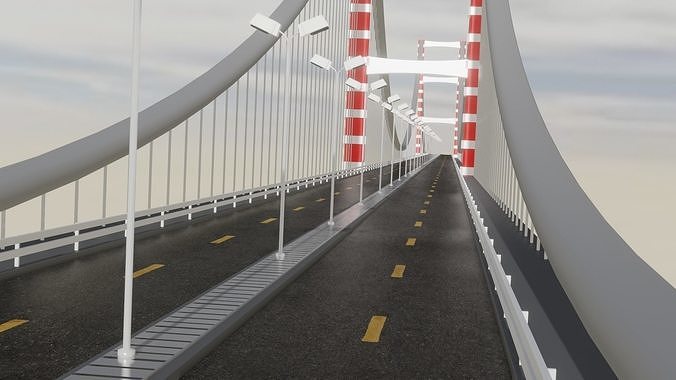 3D model Bridge with stripes VR / AR / low-poly | CGTrader