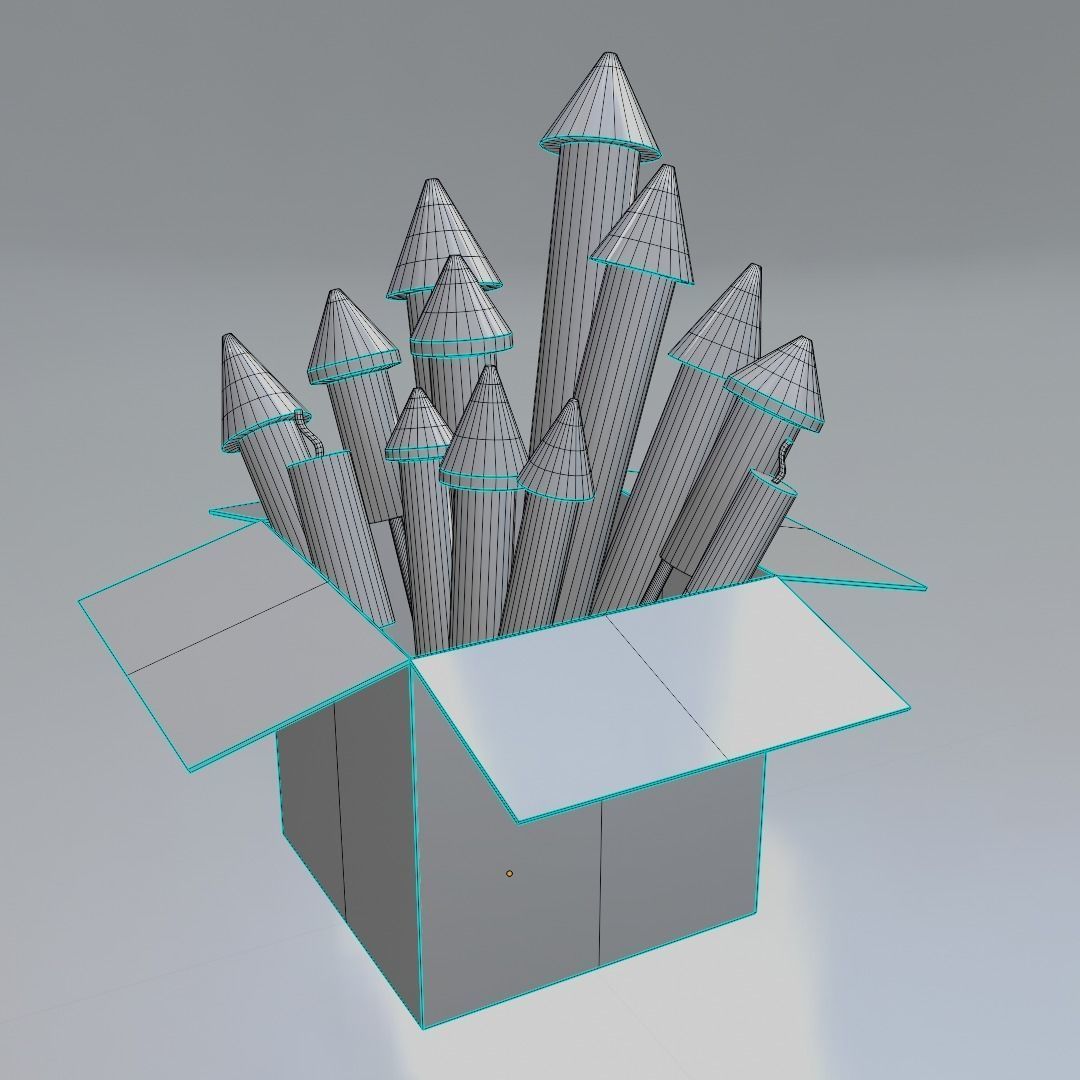 3D model FIREWORKS BOX VR / AR / low-poly | CGTrader