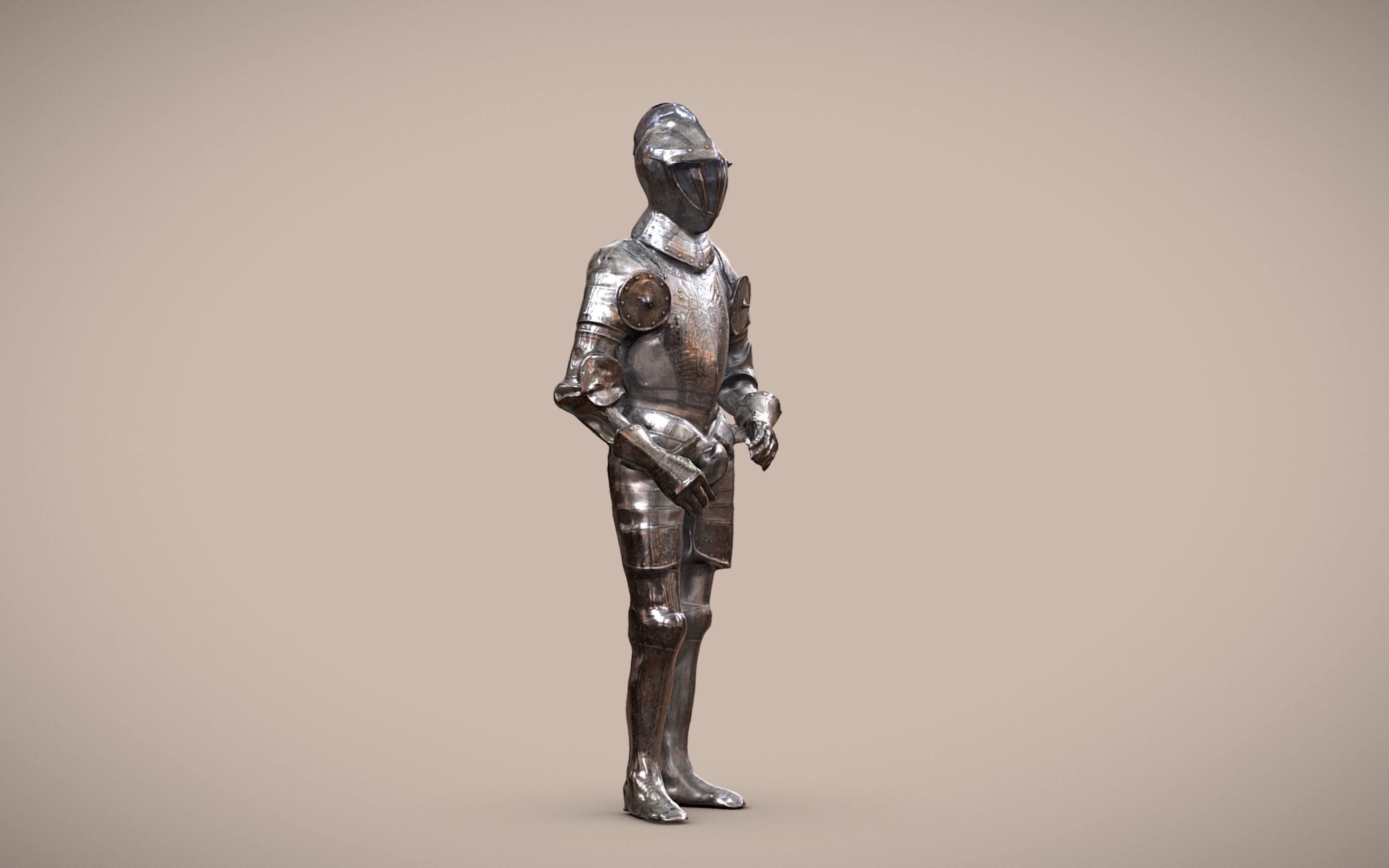Full body knights silver armor photogrammetry scan 3D model | CGTrader