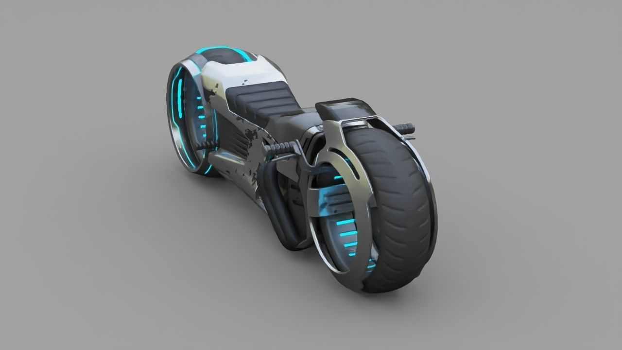 sci-fi tron bike 3D model rigged | CGTrader
