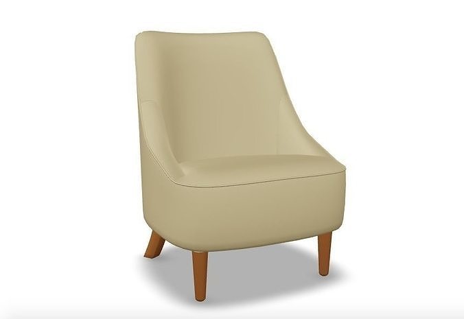 Chair leather with wooden legs 3D model | CGTrader