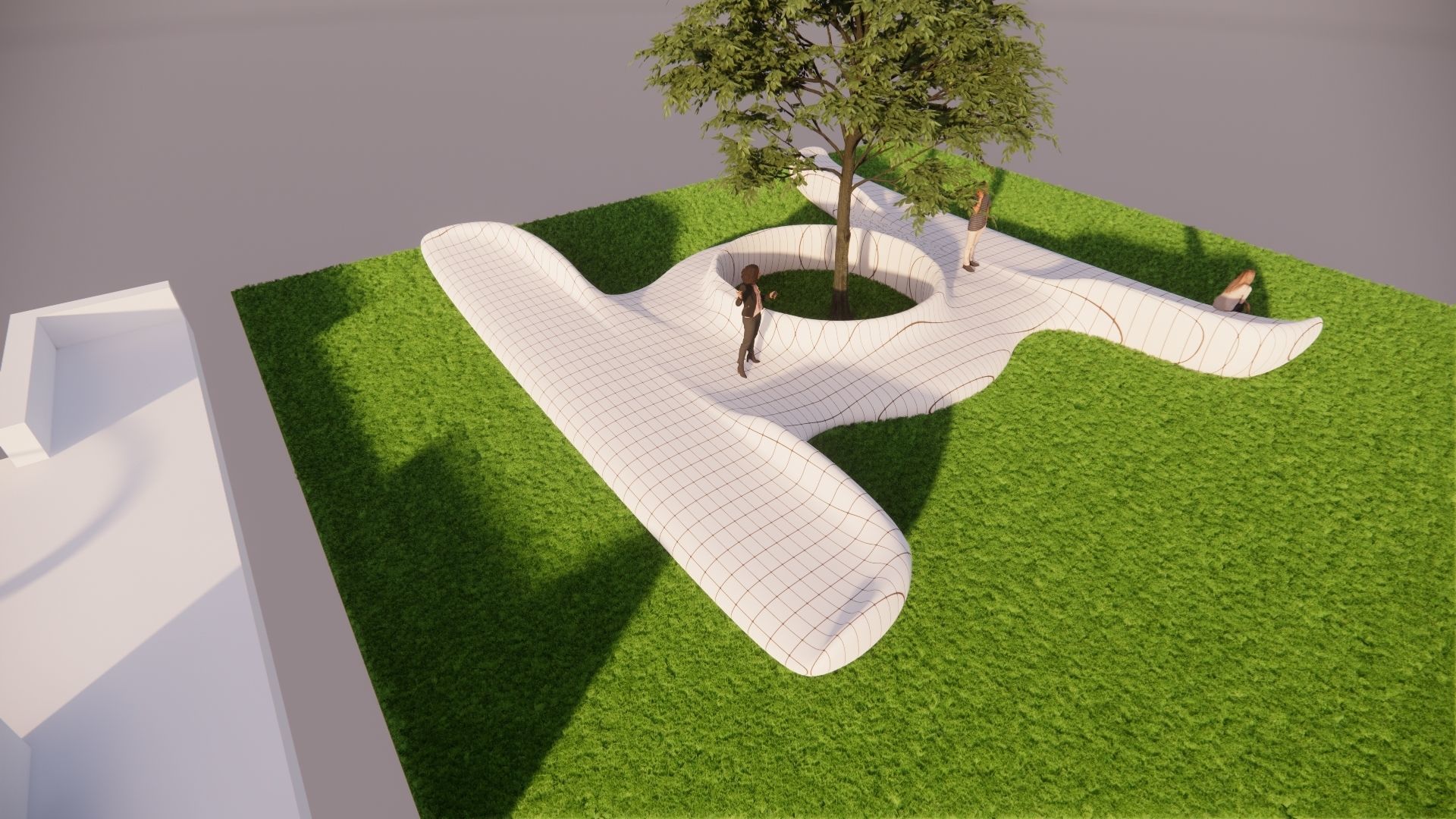 architecture art bench concept parametric free 3D model rigged | CGTrader