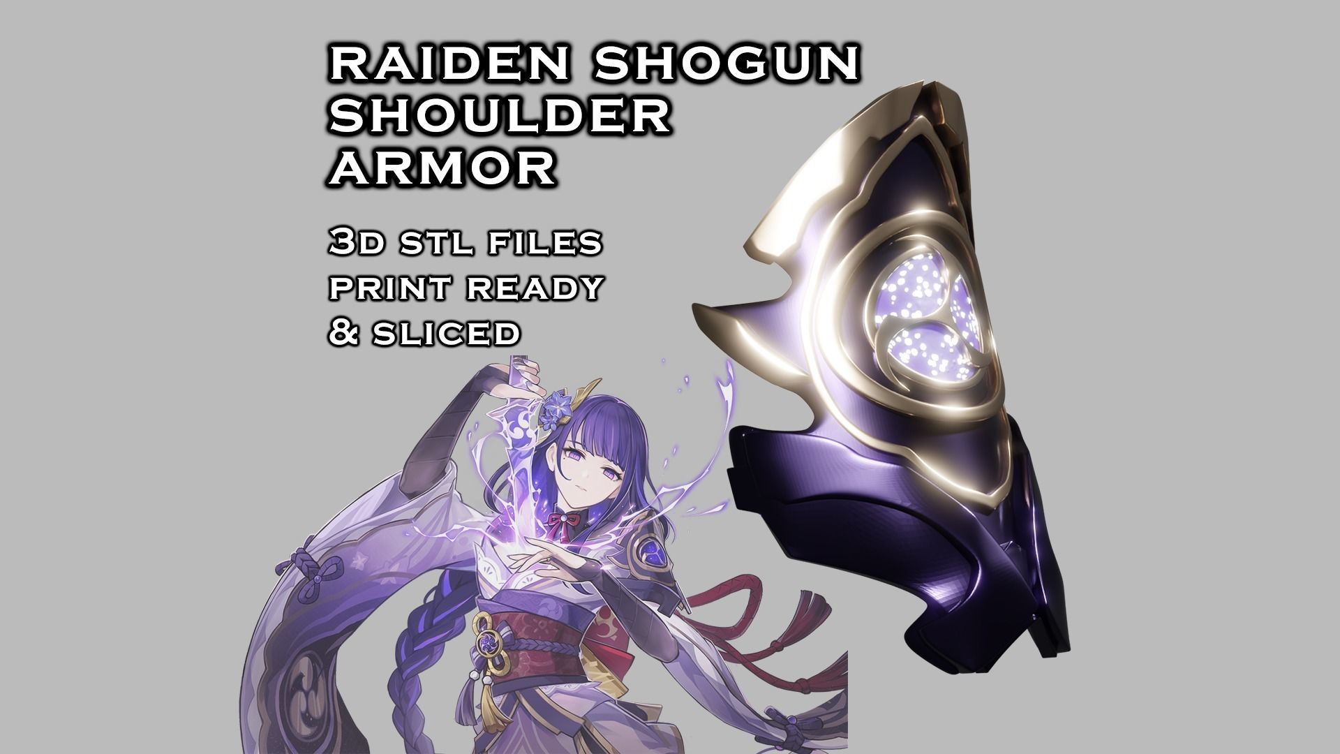 Raiden Shogun Shoulder Armor -- Cosplaying -- Genshin Impact 3D model ...