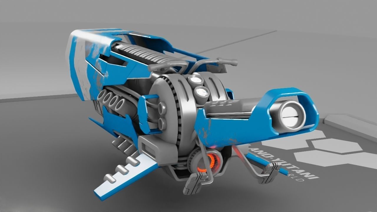 sci-fi scooter 3D model rigged | CGTrader