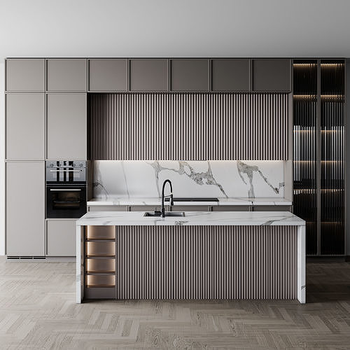 kitchen-modern125 kitchen with cabinets and counter tops 3D model ...