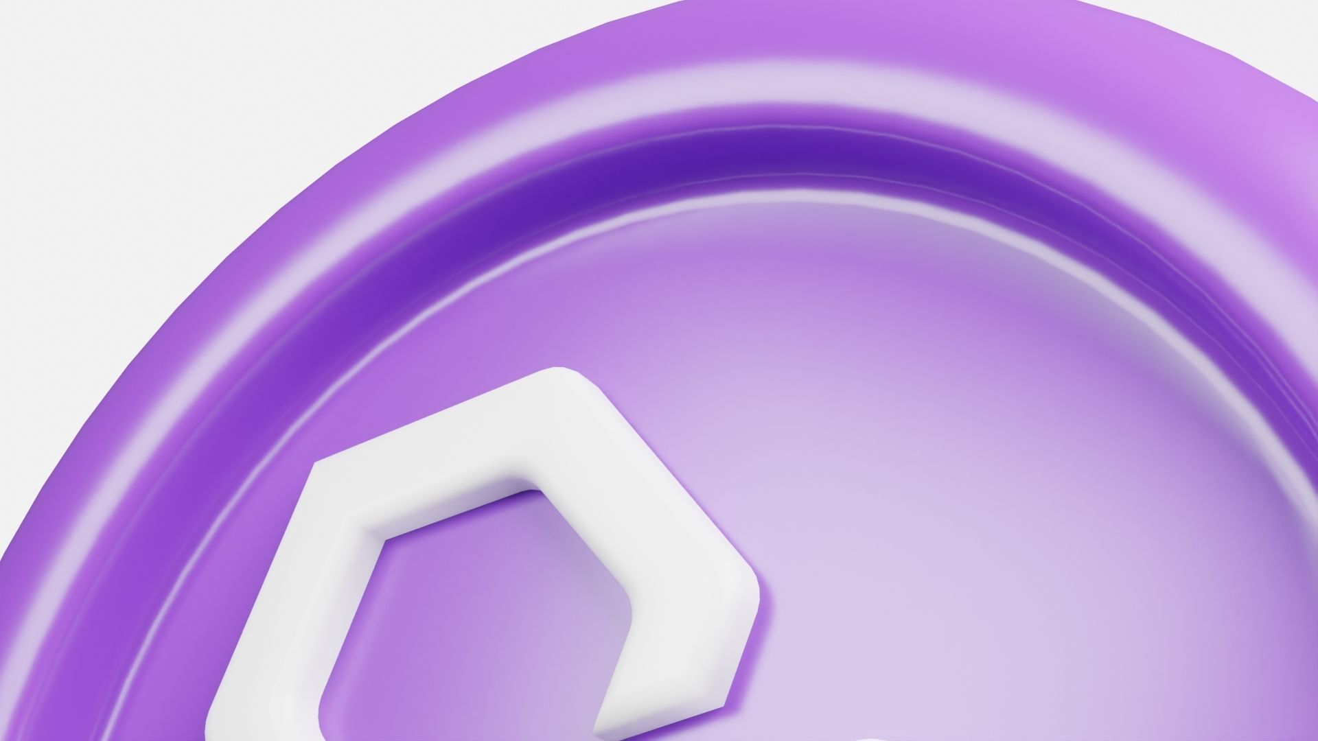 Polygon or MATIC Purple Crypto Coin model with cartoon style 3D model ...