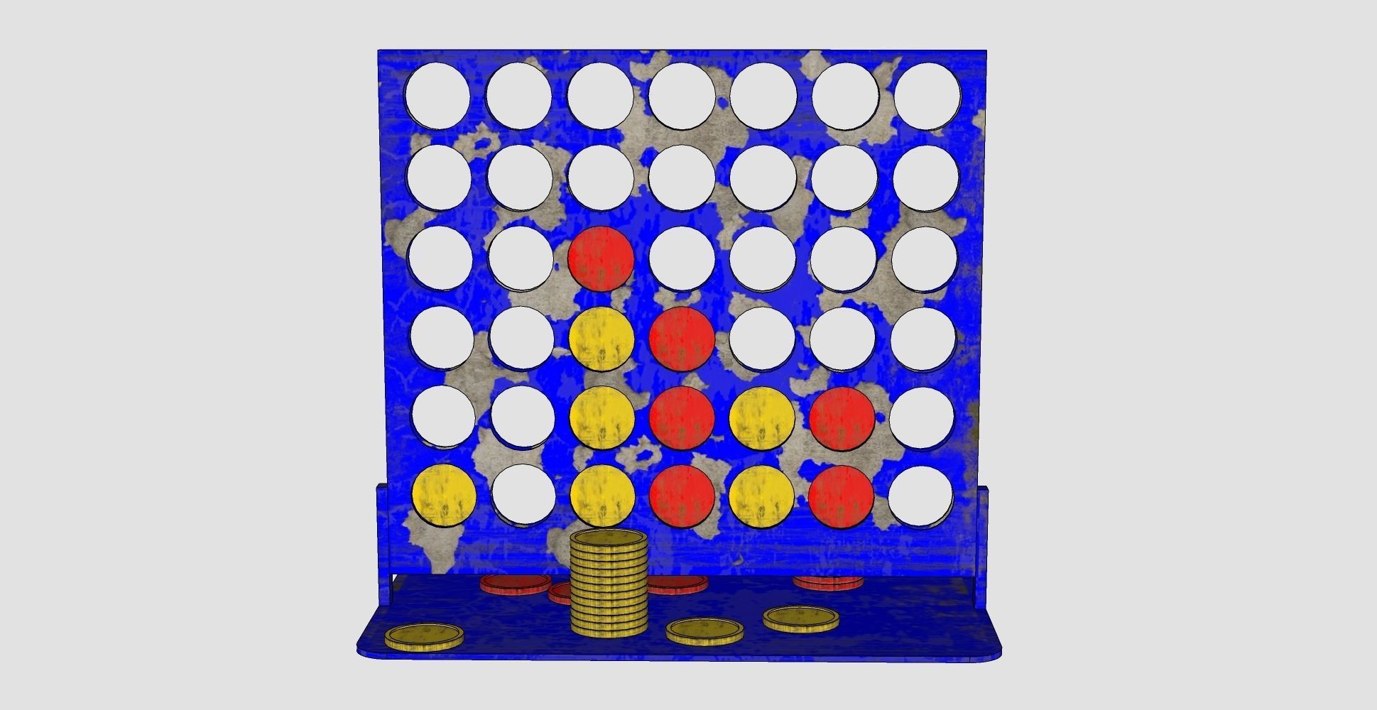 3D model Connect 4 checkers board with coins VR / AR / low-poly | CGTrader