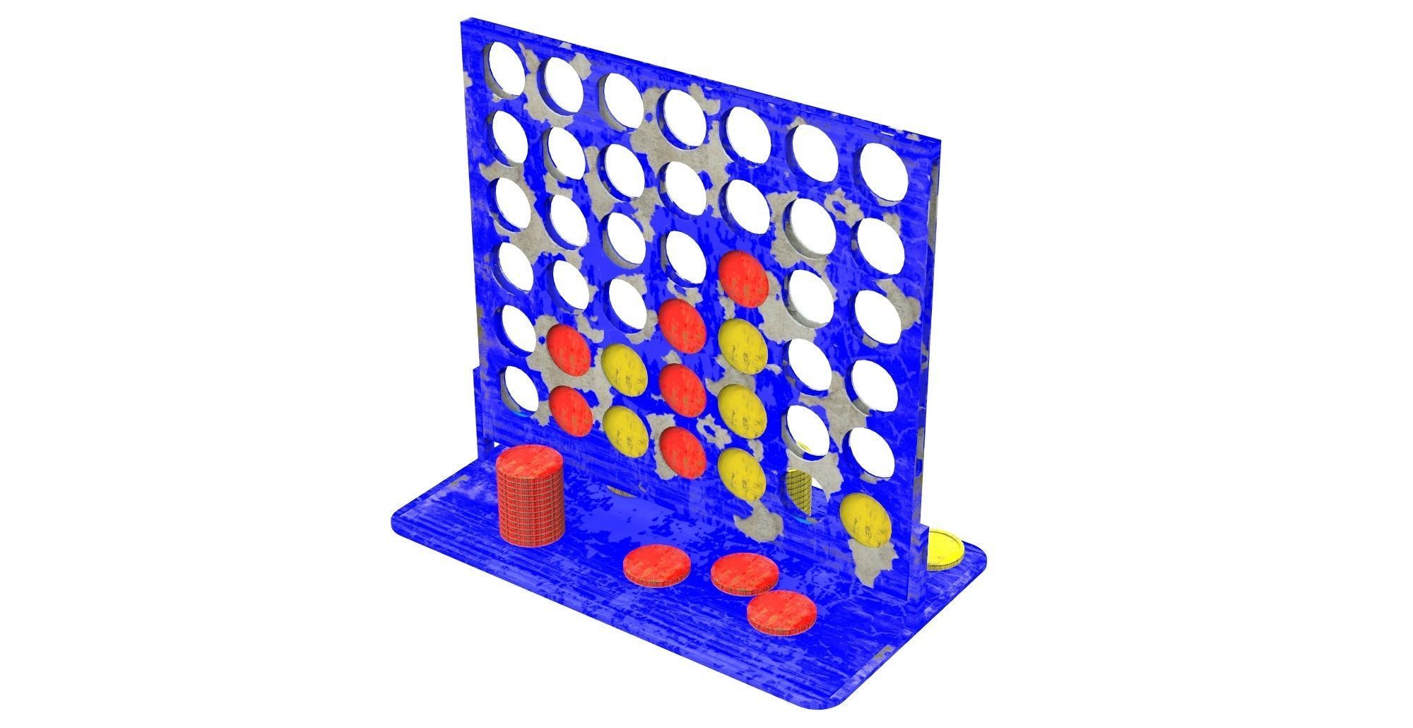 3D model Connect 4 checkers board with coins VR / AR / low-poly | CGTrader
