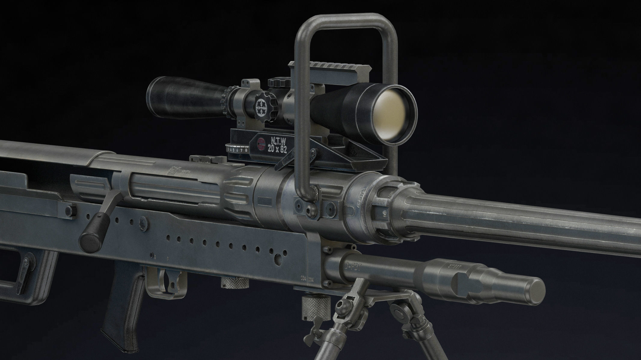 3D model Denel NTW-20 Low Poly VR / AR / low-poly | CGTrader