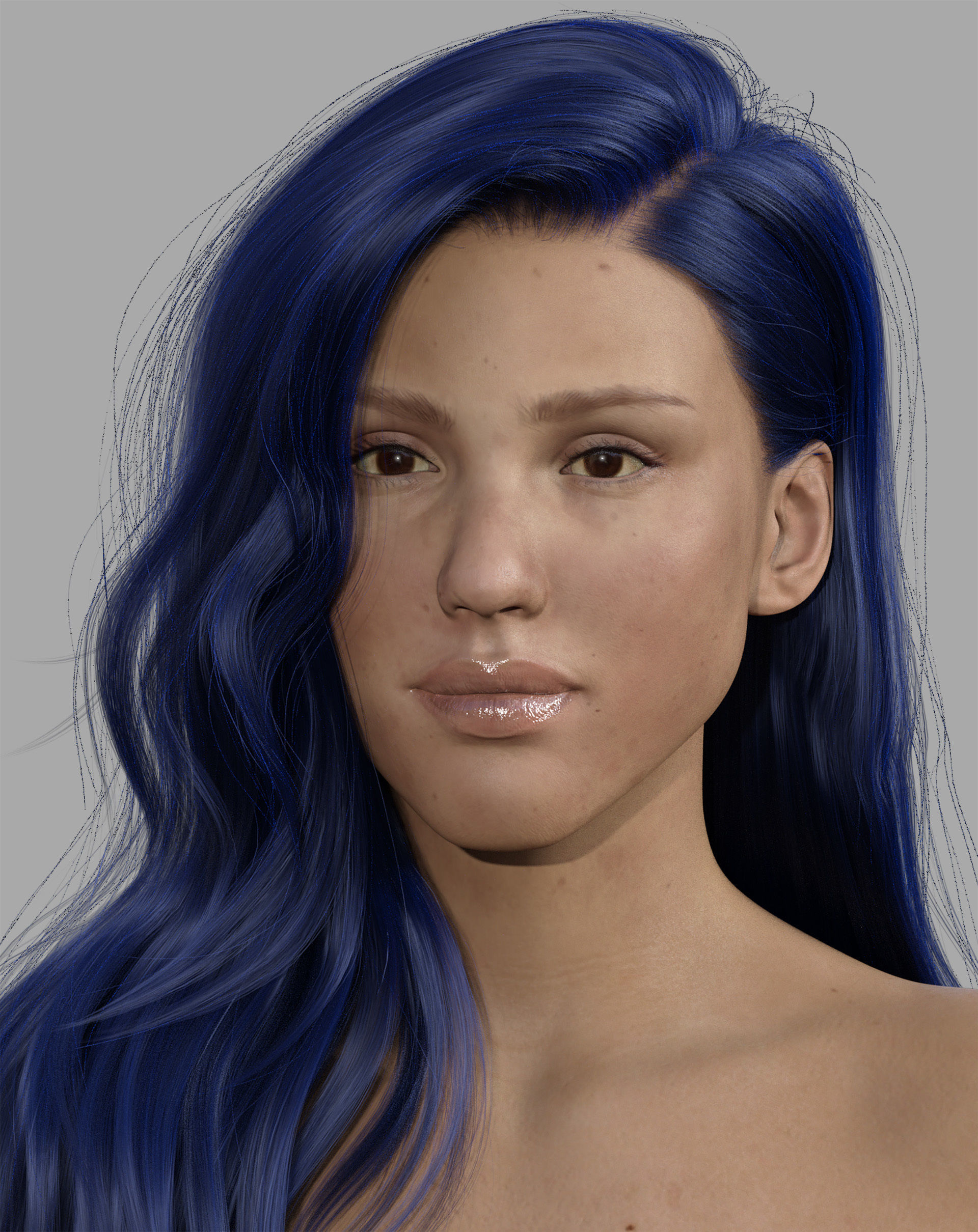 3D model Jessica Alba Daz Genesis 8v1 female head morph VR / AR / low ...