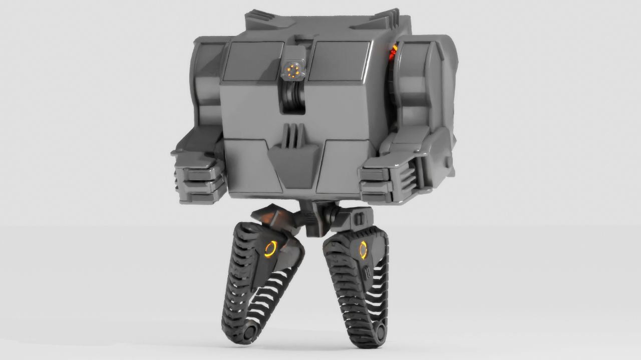 sci-fi combat robot rigged - animated character 3D model animated ...