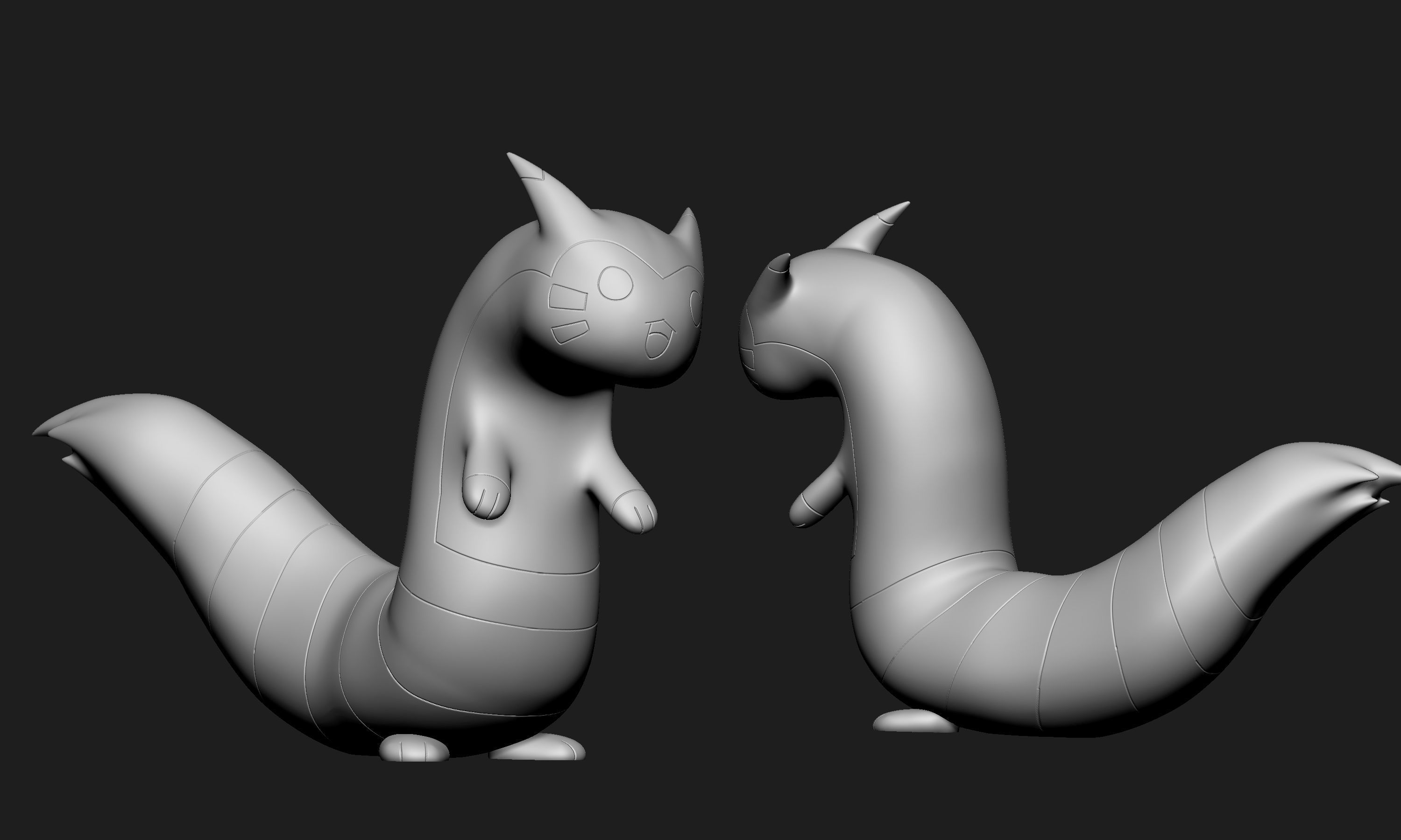 Pokemon - Sentret and Furret 3D model 3D printable | CGTrader