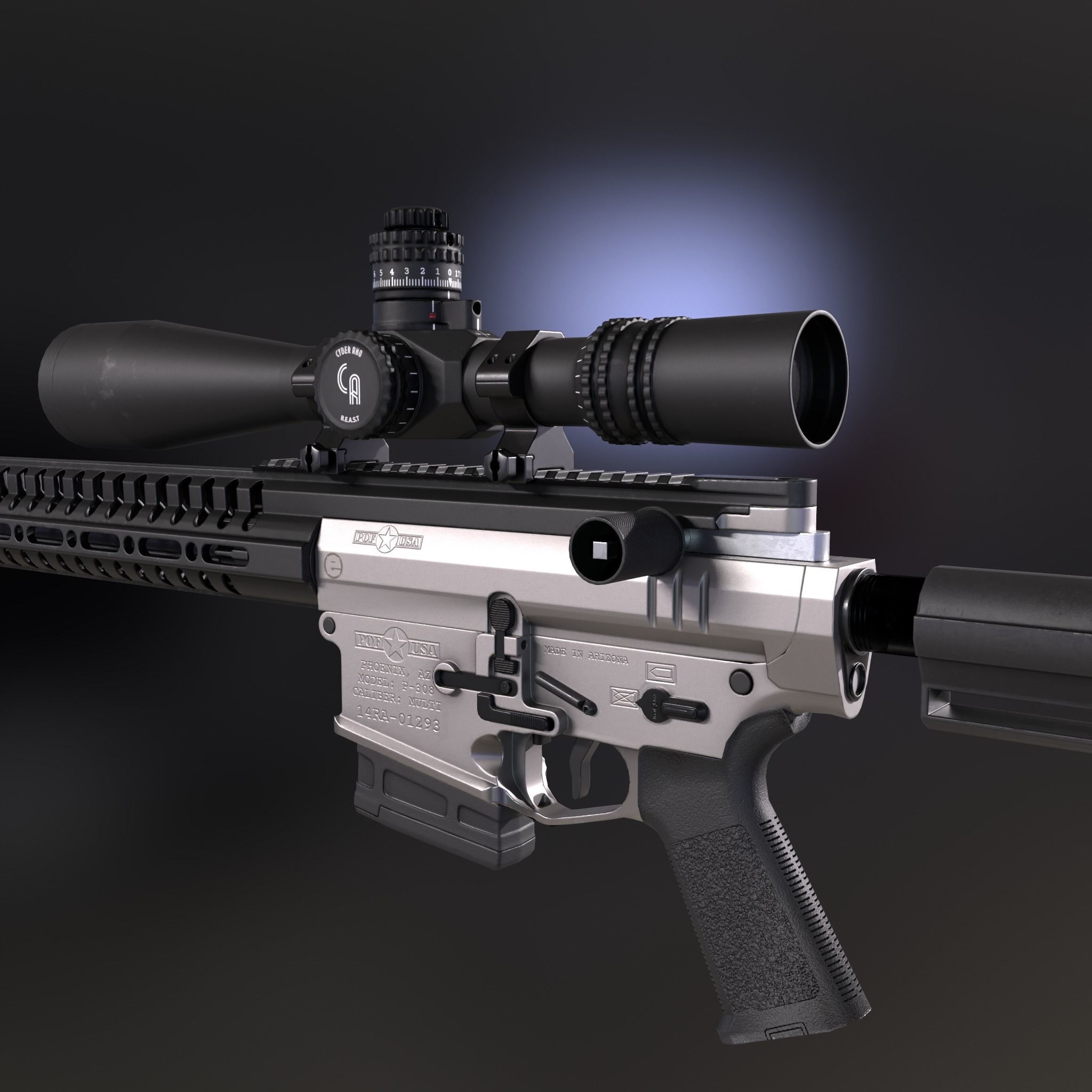 3D model POF-USA Sniper Rifle Bolt action rifle VR / AR / low-poly ...