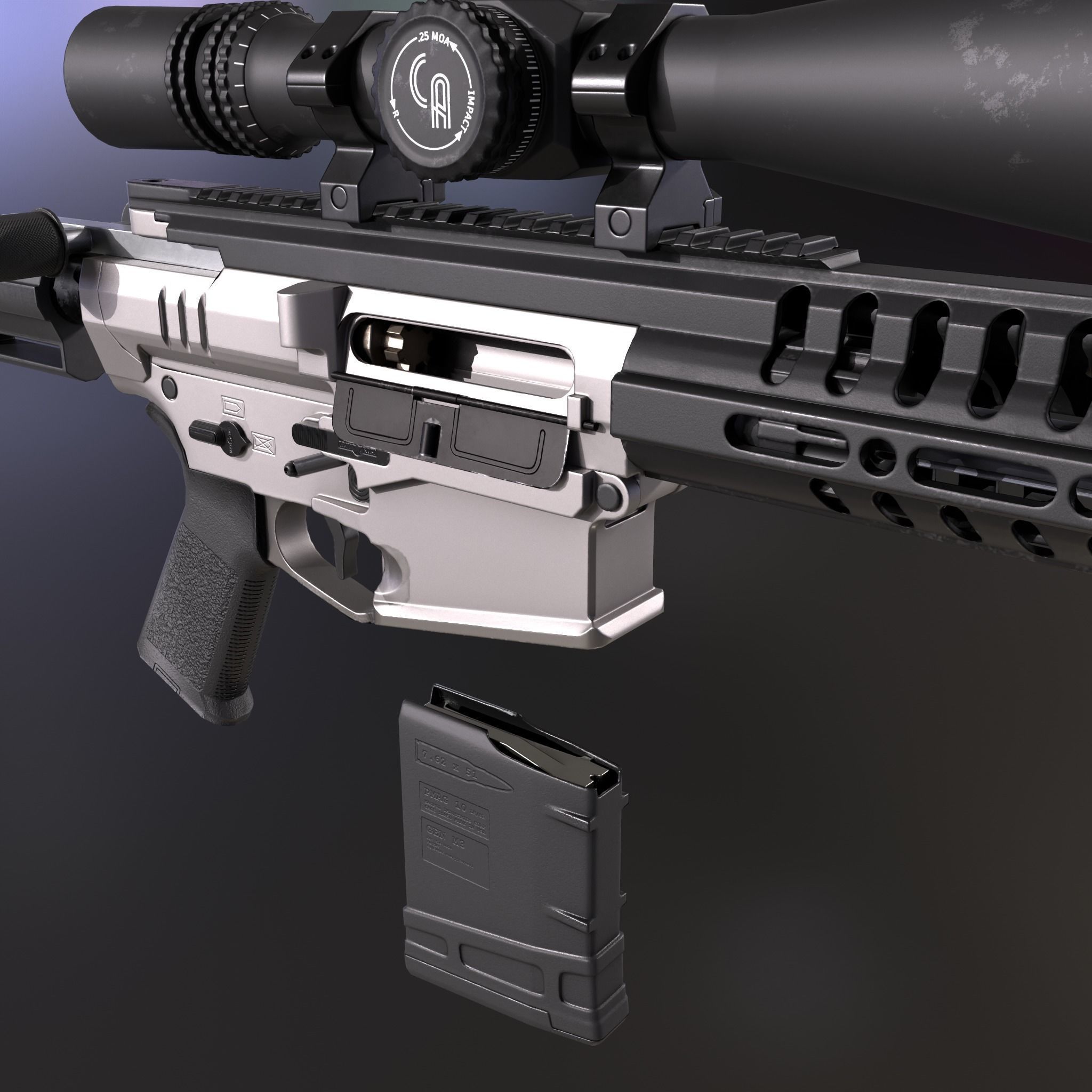 3D model POF-USA Sniper Rifle Bolt action rifle VR / AR / low-poly ...