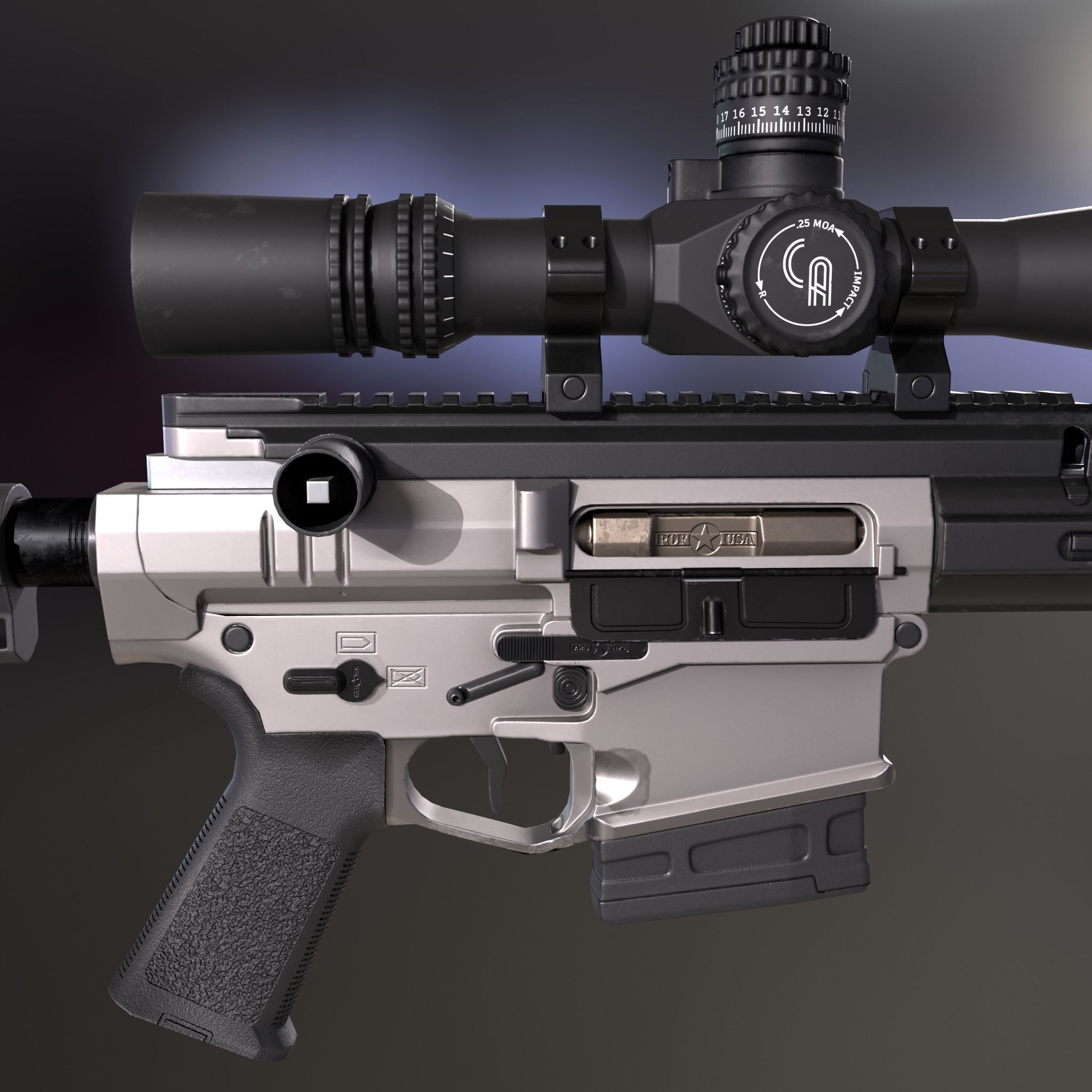 3D model POF-USA Sniper Rifle Bolt action rifle VR / AR / low-poly ...