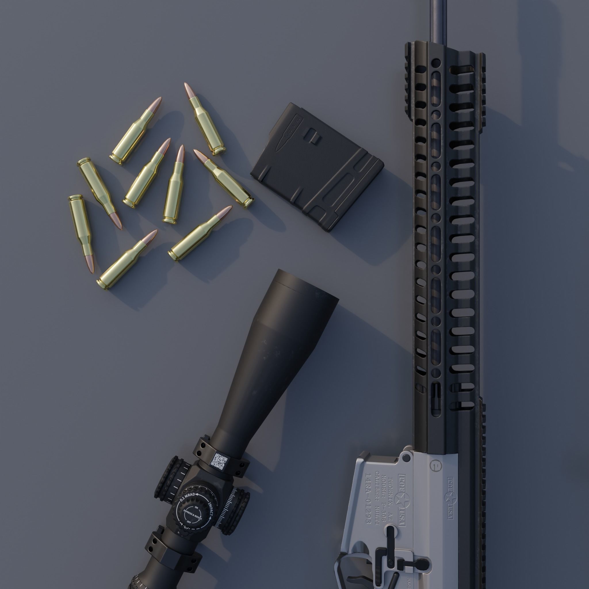 3D model POF-USA Sniper Rifle Bolt action rifle VR / AR / low-poly ...