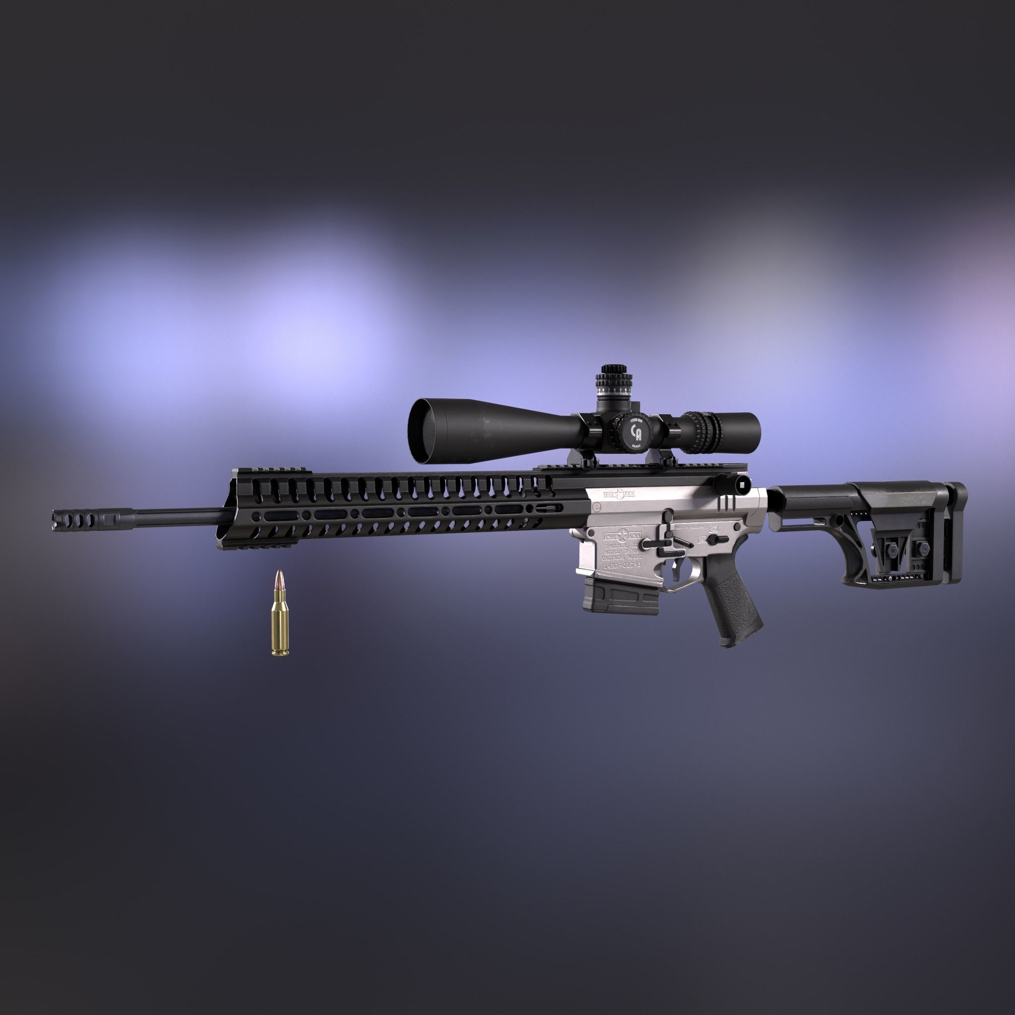 3D model POF-USA Sniper Rifle Bolt action rifle VR / AR / low-poly ...