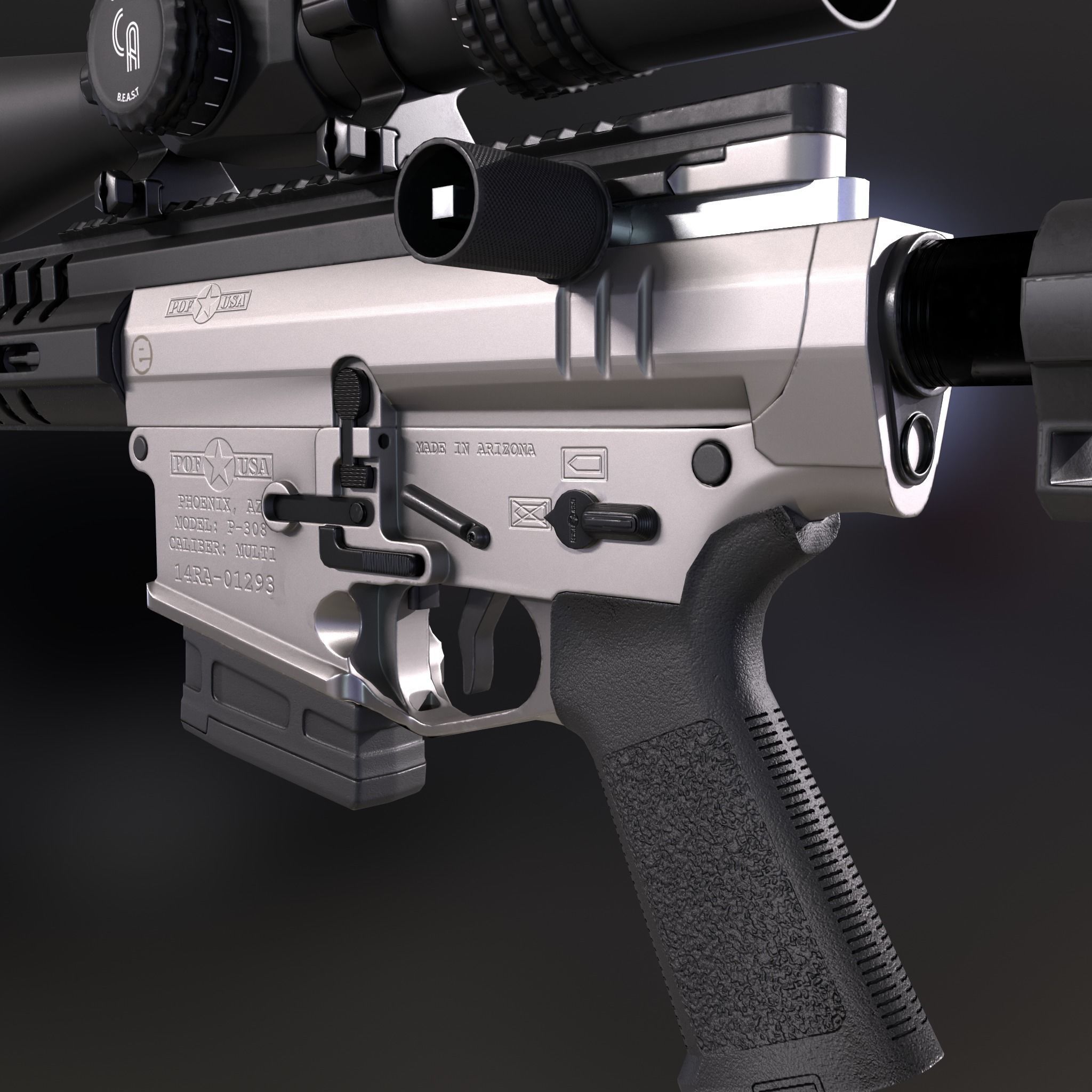 3D model POF-USA Sniper Rifle Bolt action rifle VR / AR / low-poly ...