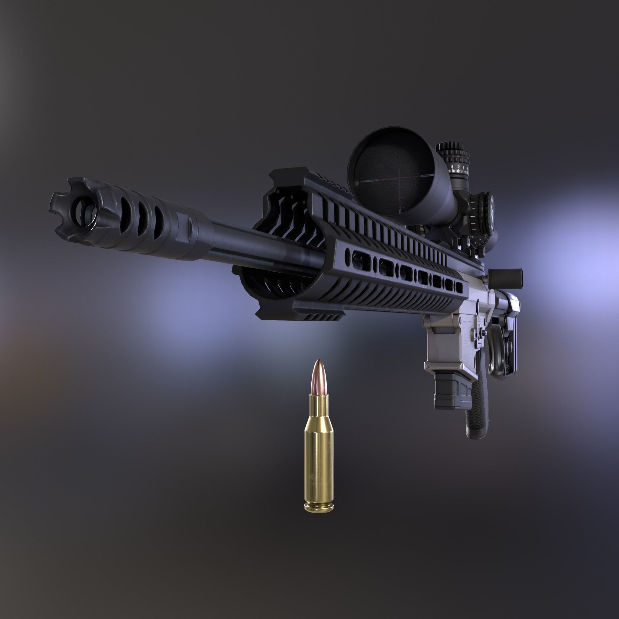 3D model POF-USA Sniper Rifle Bolt action rifle VR / AR / low-poly ...