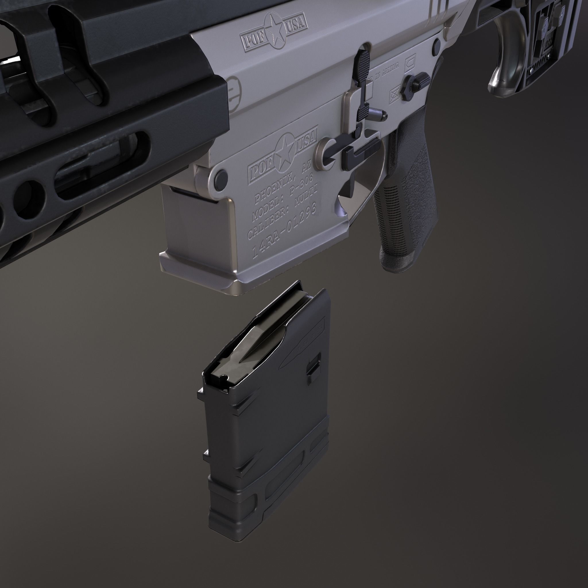 3D model POF-USA Sniper Rifle Bolt action rifle VR / AR / low-poly ...