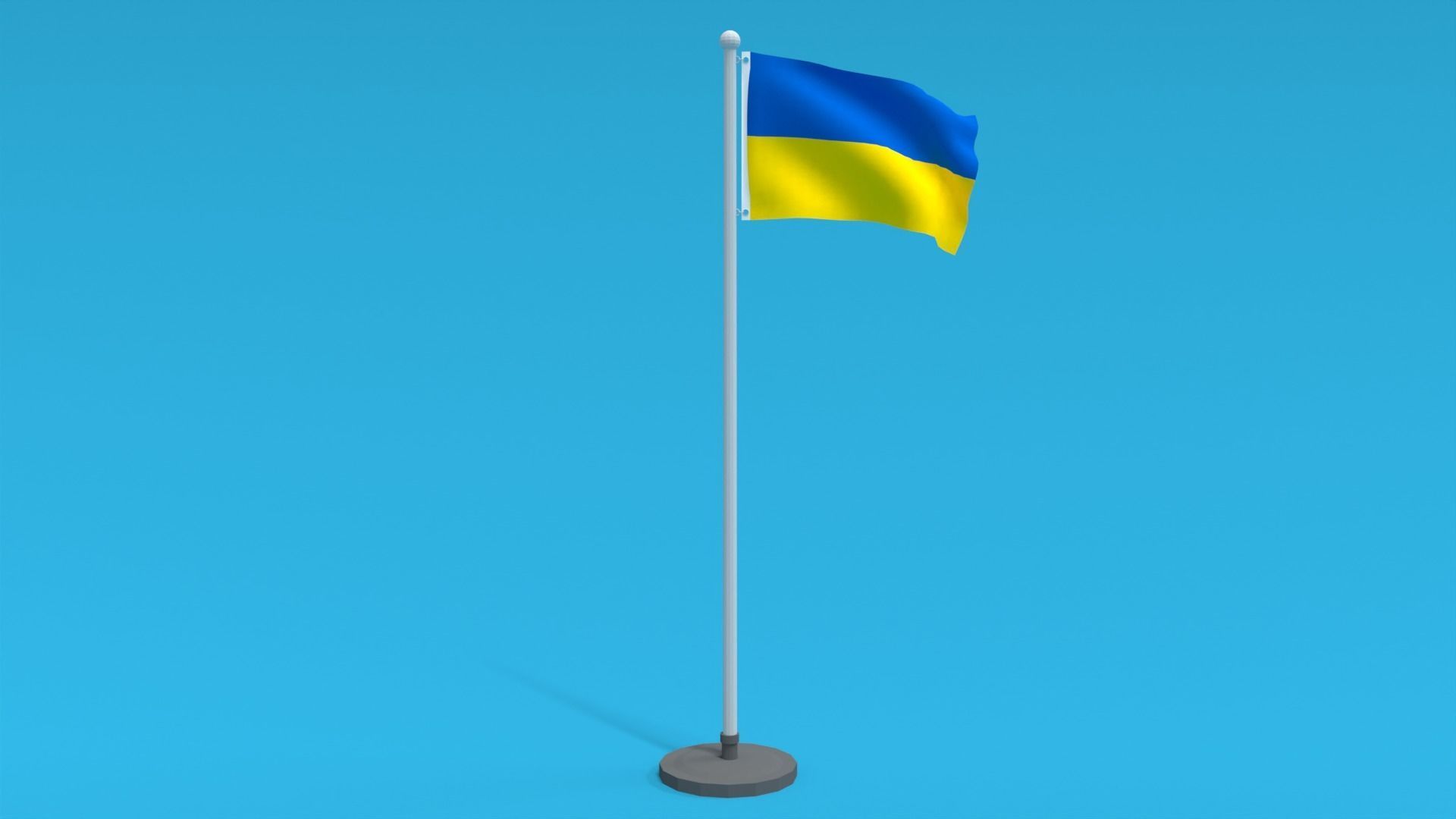 3D model Low Poly Seamless Animated Ukraine Flag VR / AR / low-poly ...