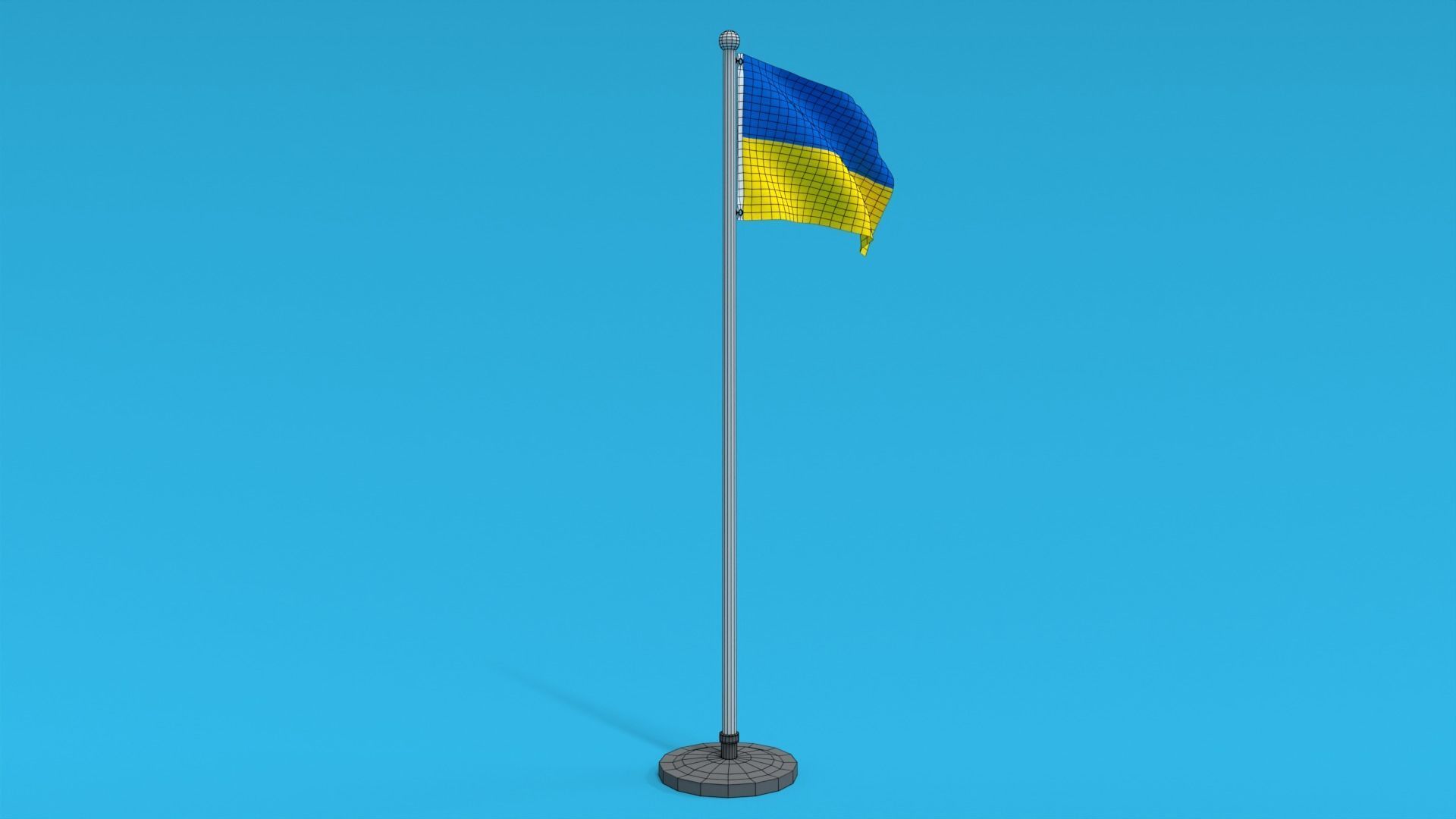3D model Low Poly Seamless Animated Ukraine Flag VR / AR / low-poly ...
