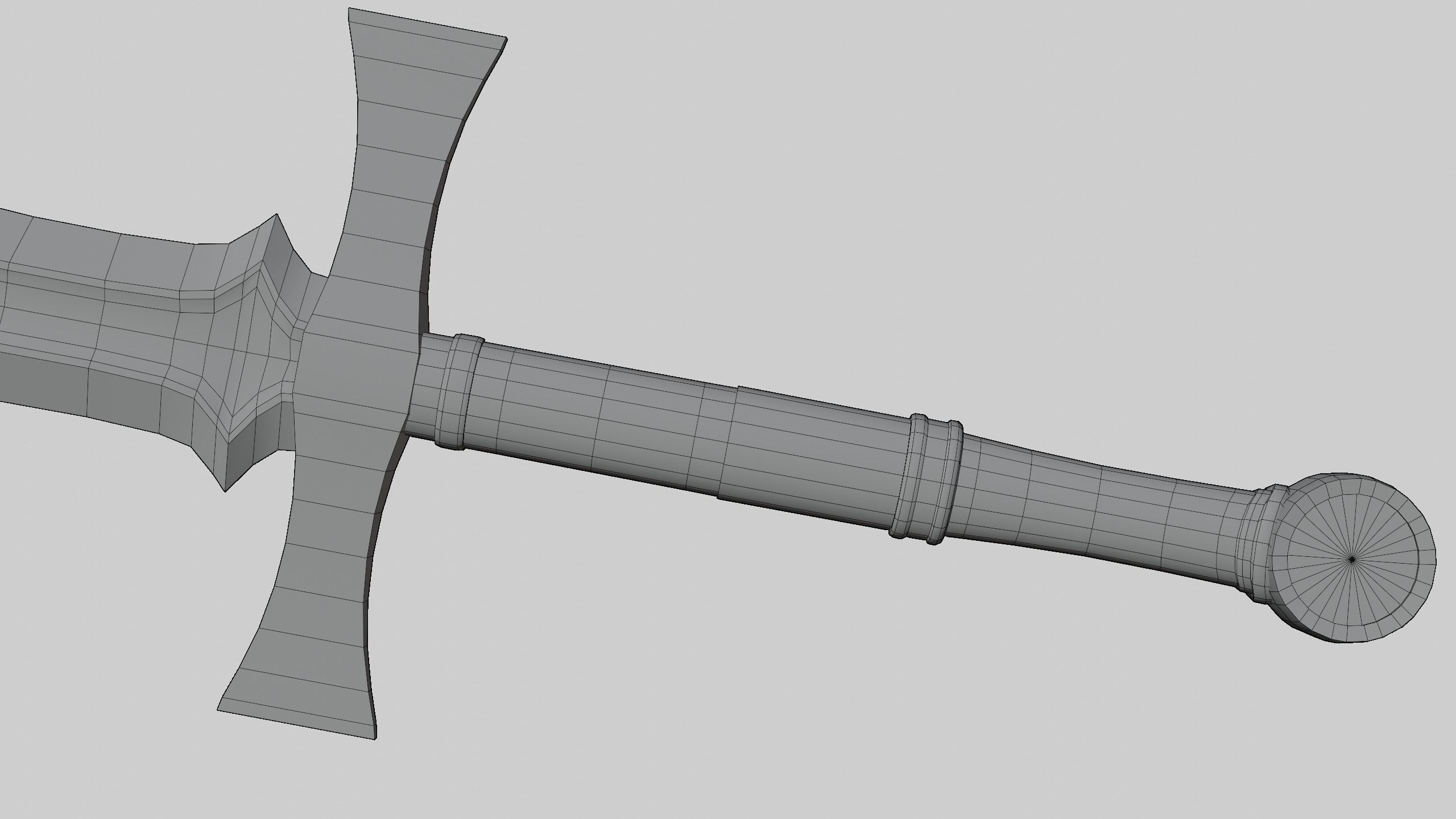 3D model Silver two-handet fantasy long sword VR / AR / low-poly | CGTrader