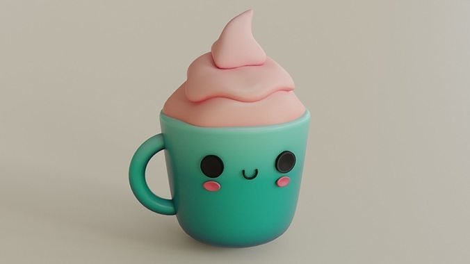 Cartoon mug 3D model | CGTrader