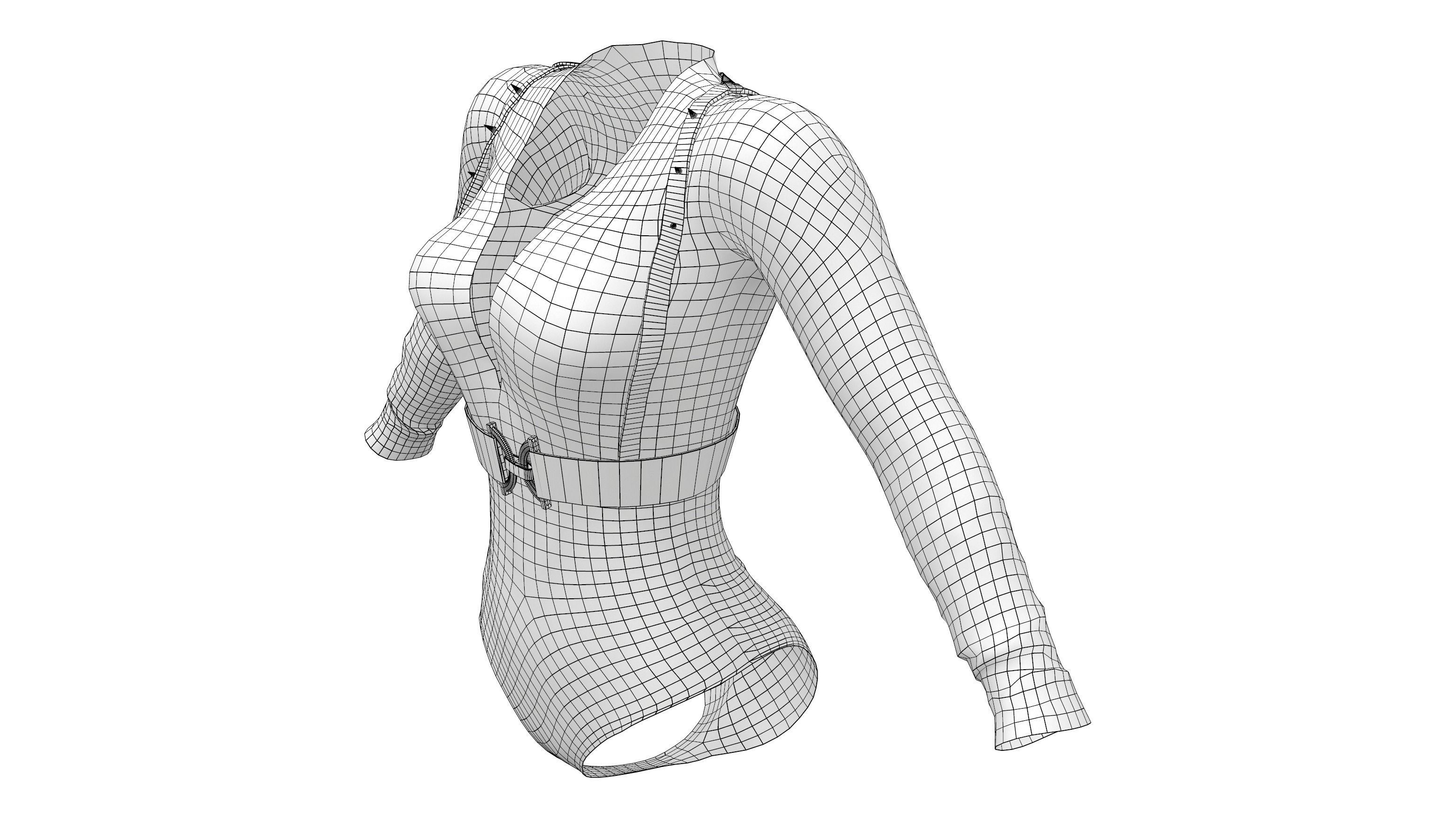 3D model Leather Harness With bodysuit VR / AR / low-poly | CGTrader