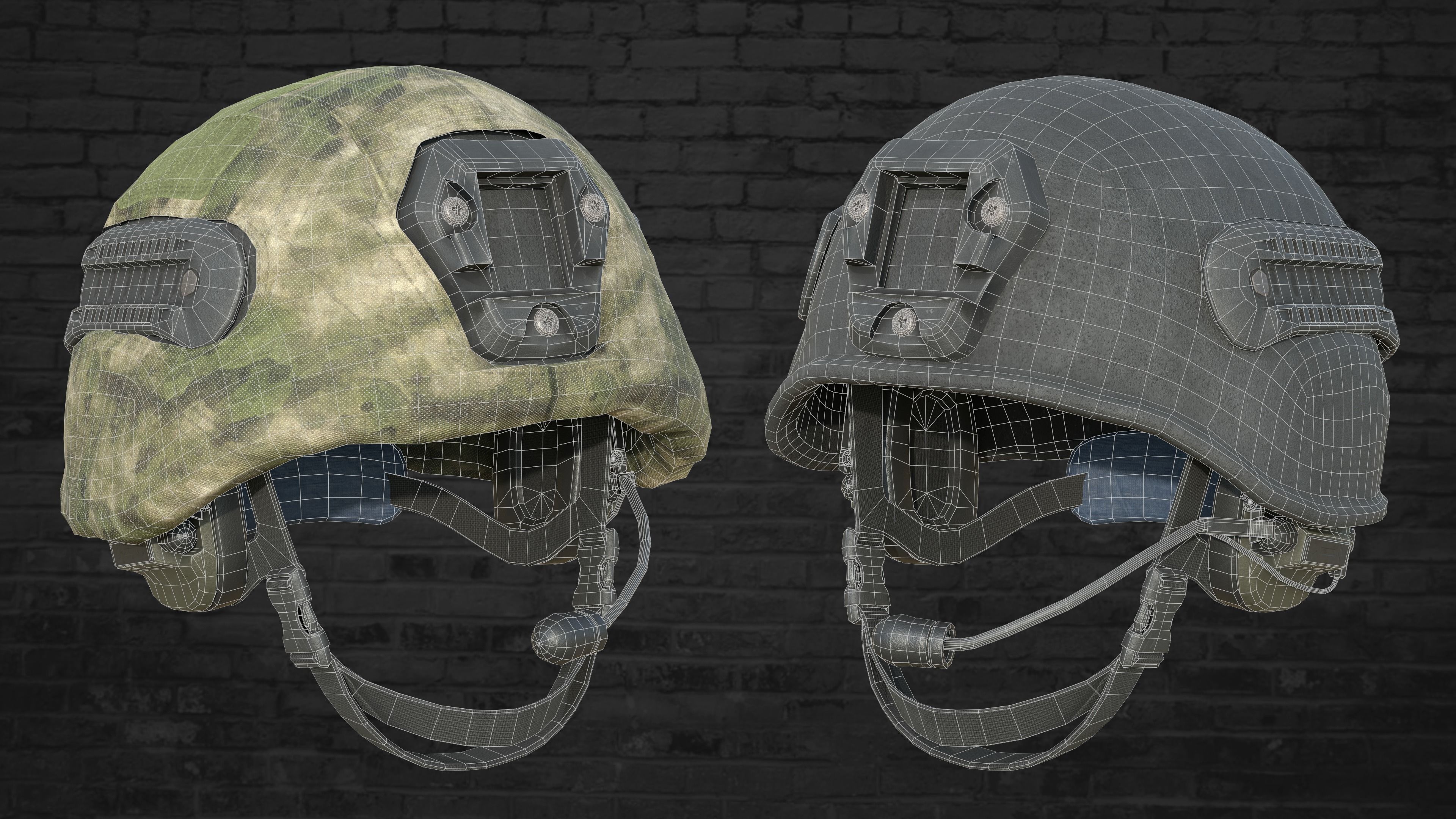 3D model MILITARY Game Ready Kiver RSP Russian Helmet VR / AR / low ...