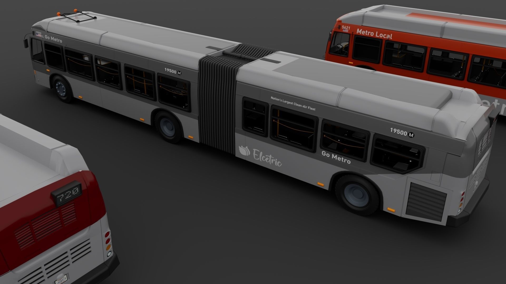 New Flyer XN40 articulated Electric 3D model | CGTrader