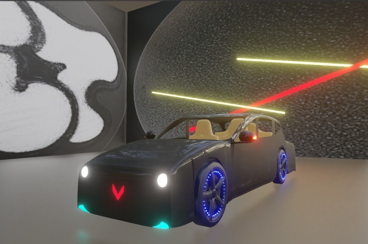 car fully light disco 3D model animated rigged | CGTrader