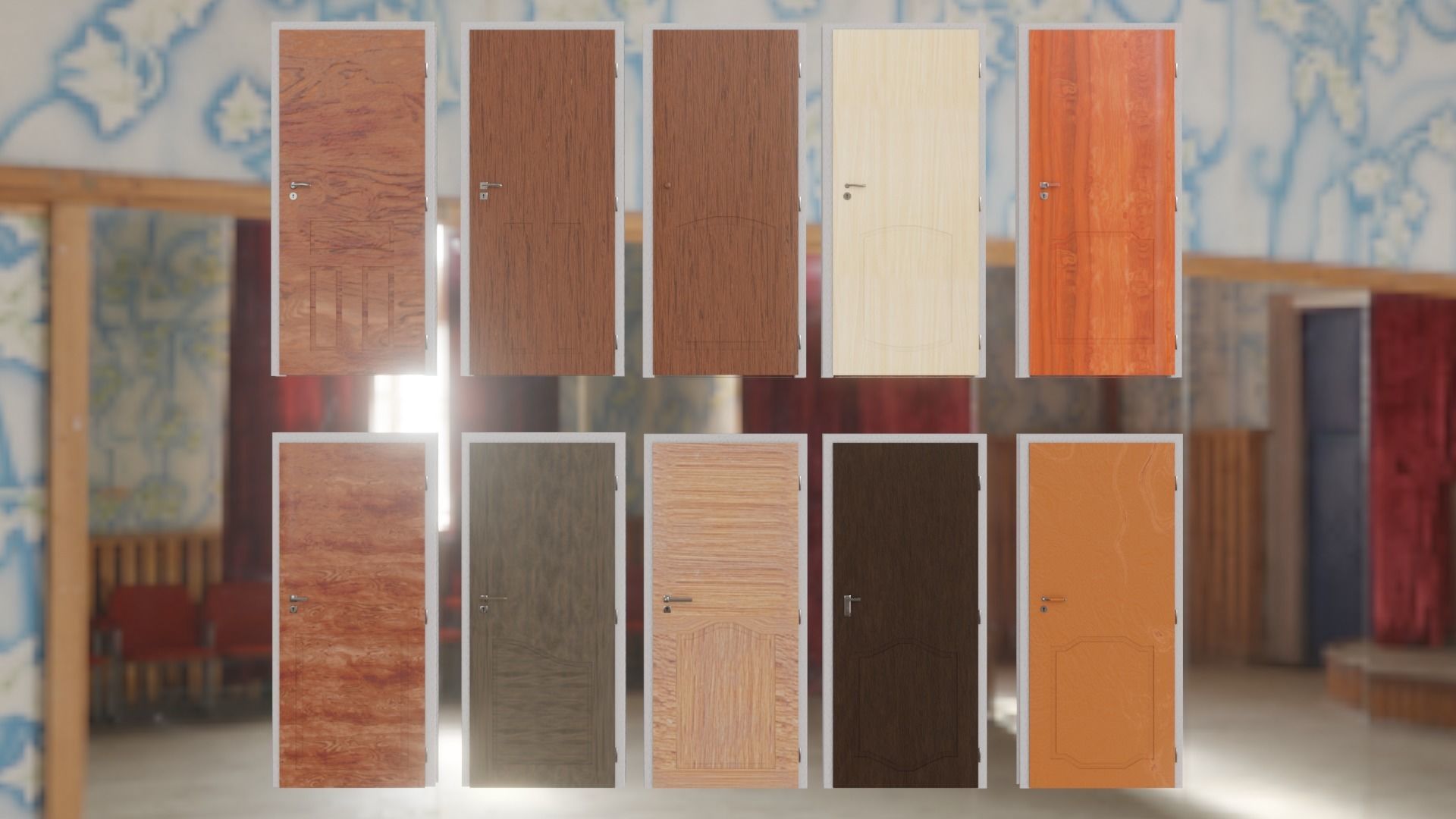 3D model wooden door examples VR / AR / low-poly | CGTrader