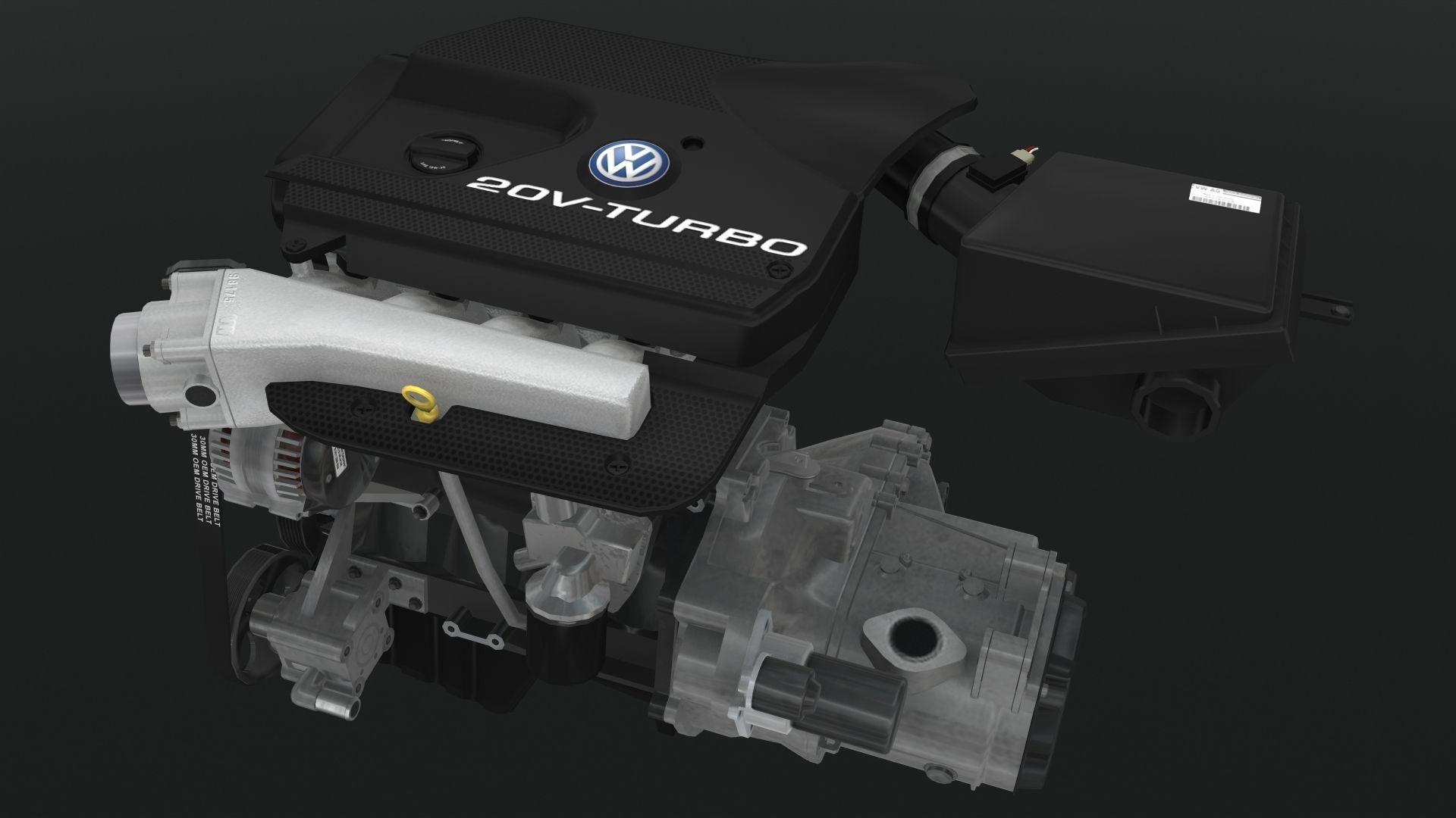 3D model Volkswagen EA113 AWP 20v Turbo engine VR / AR / low-poly ...