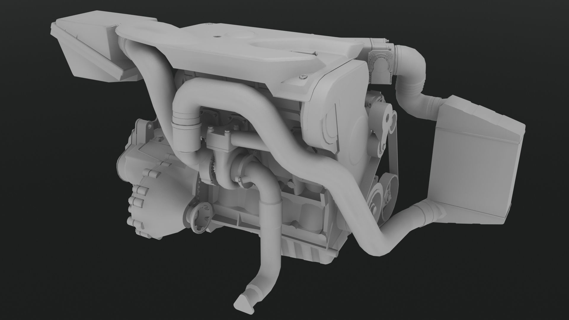 3D model Volkswagen EA113 AWP 20v Turbo engine VR / AR / low-poly ...