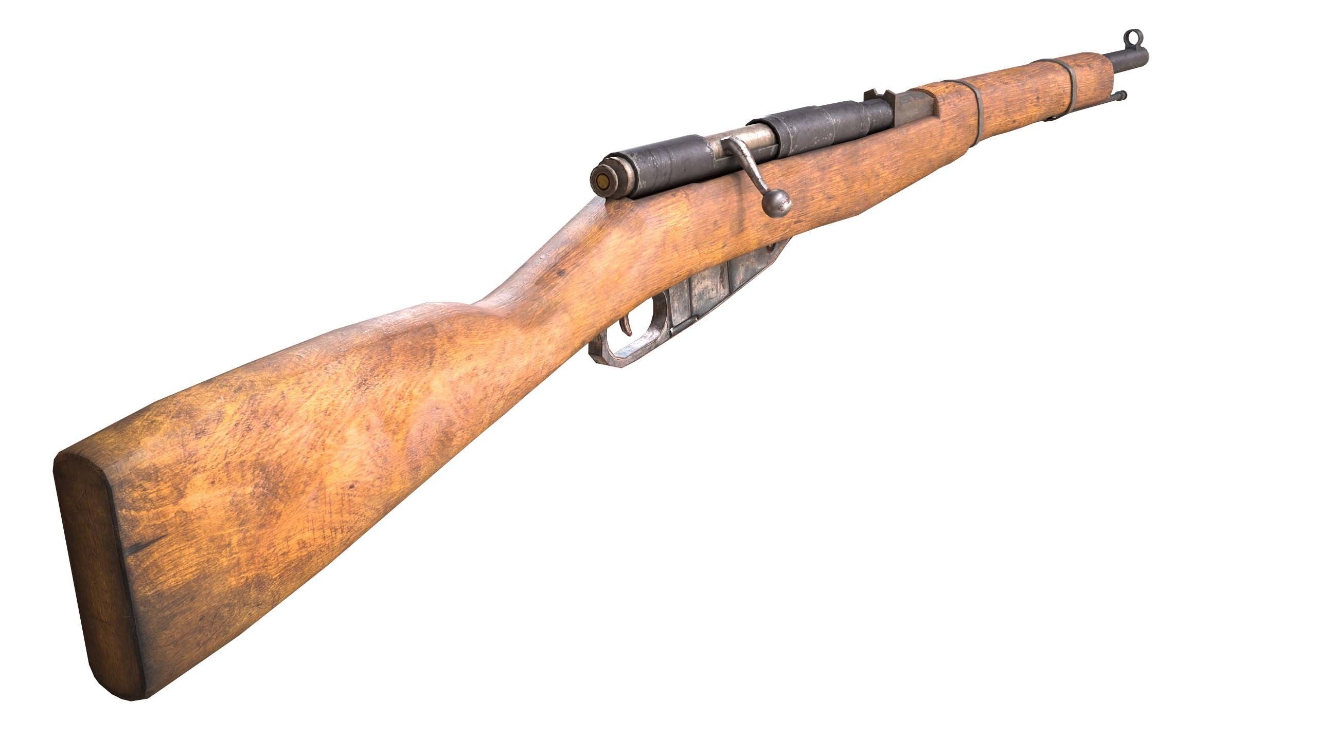 Vintage M91 Carcano Style Vintage Rifle Mid-Poly 3D Model free VR / AR ...