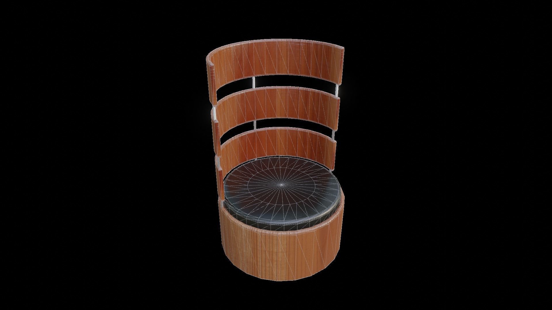 3D model Wooden Cylindrical Chair Lowpoly PBR VR / AR / low-poly | CGTrader