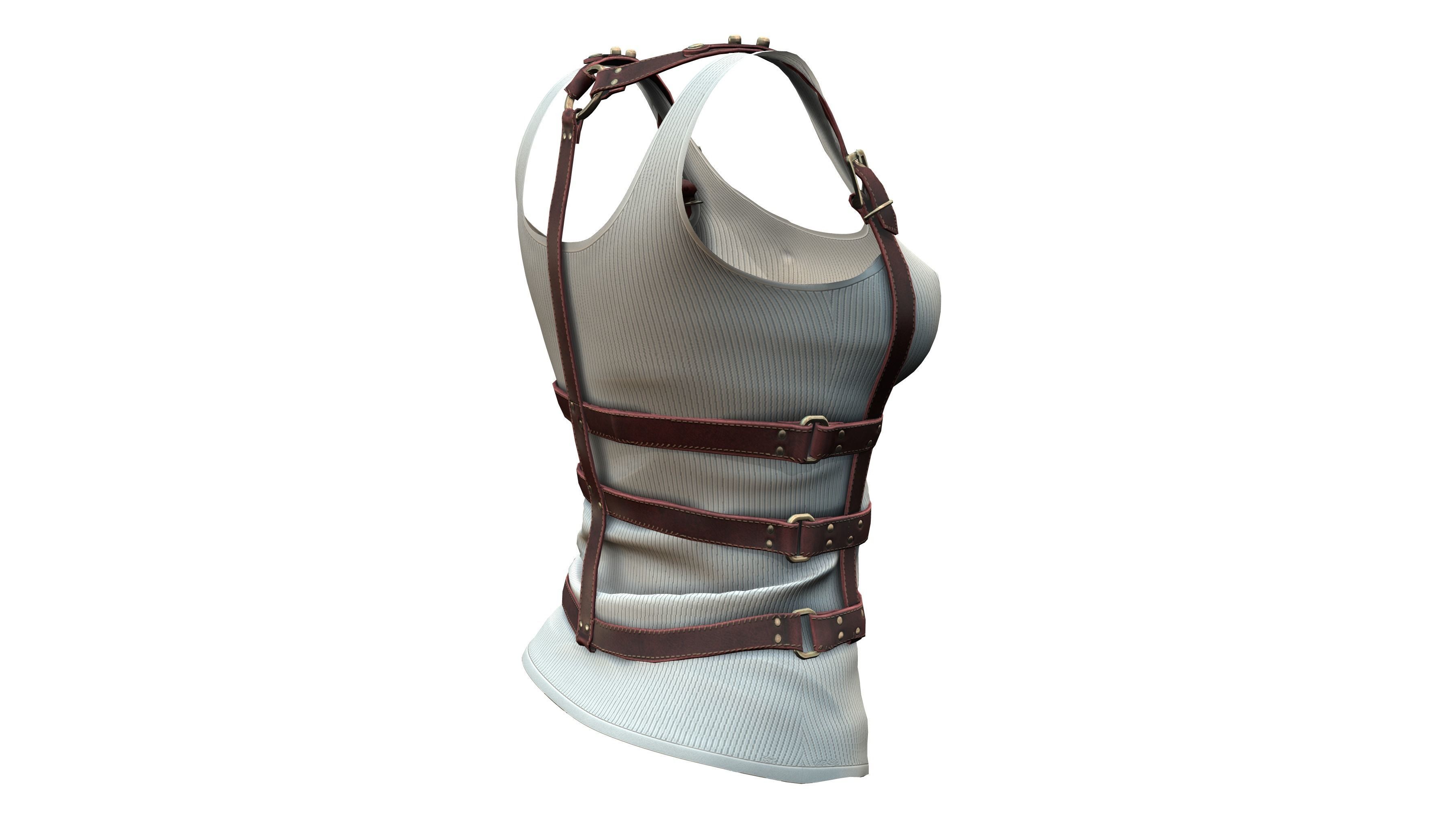 3D model Steampunk Leather Harness With Top VR / AR / low-poly | CGTrader