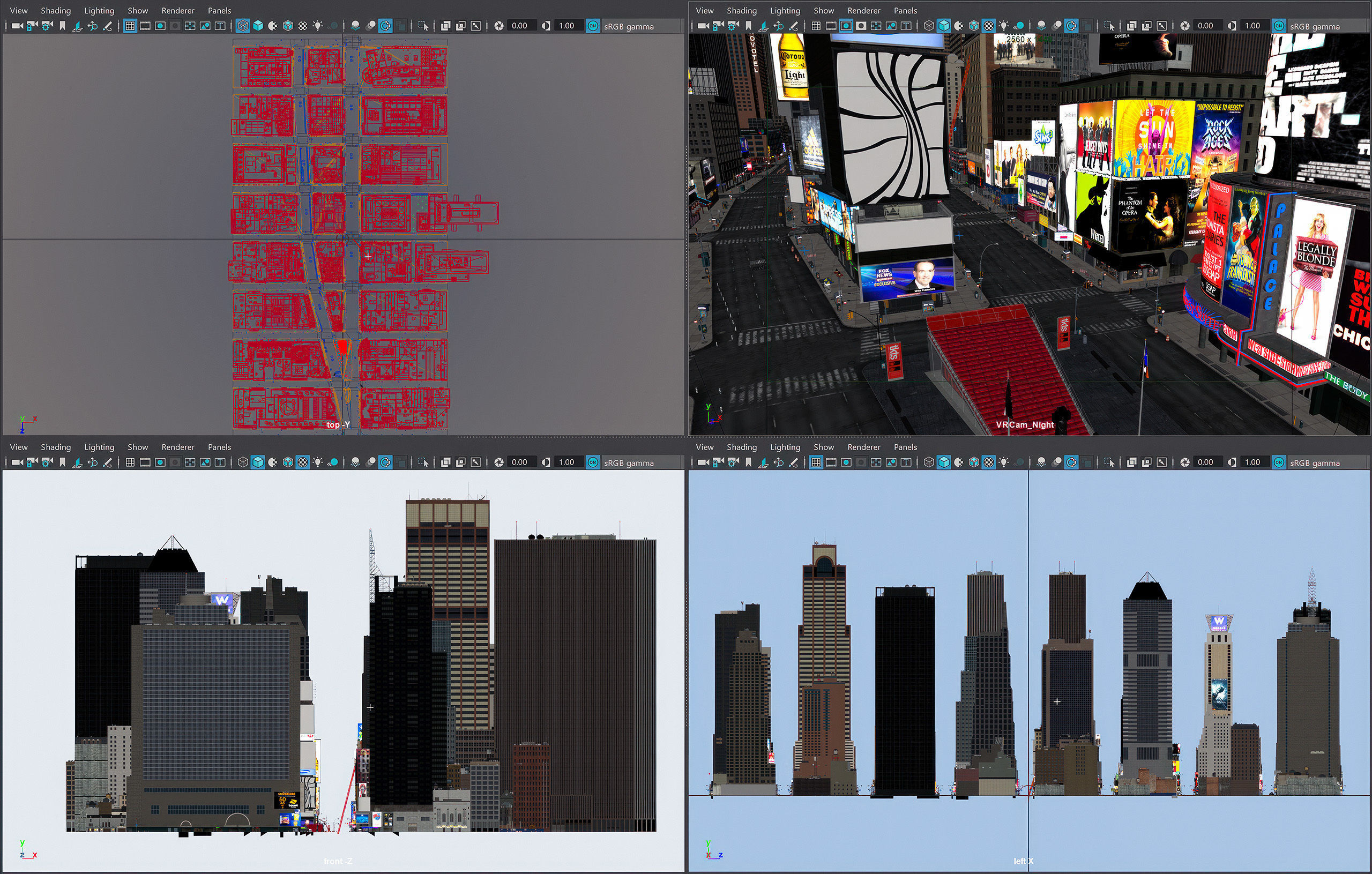 NYC Broadway 7th Av Times Square V2 3D model animated | CGTrader