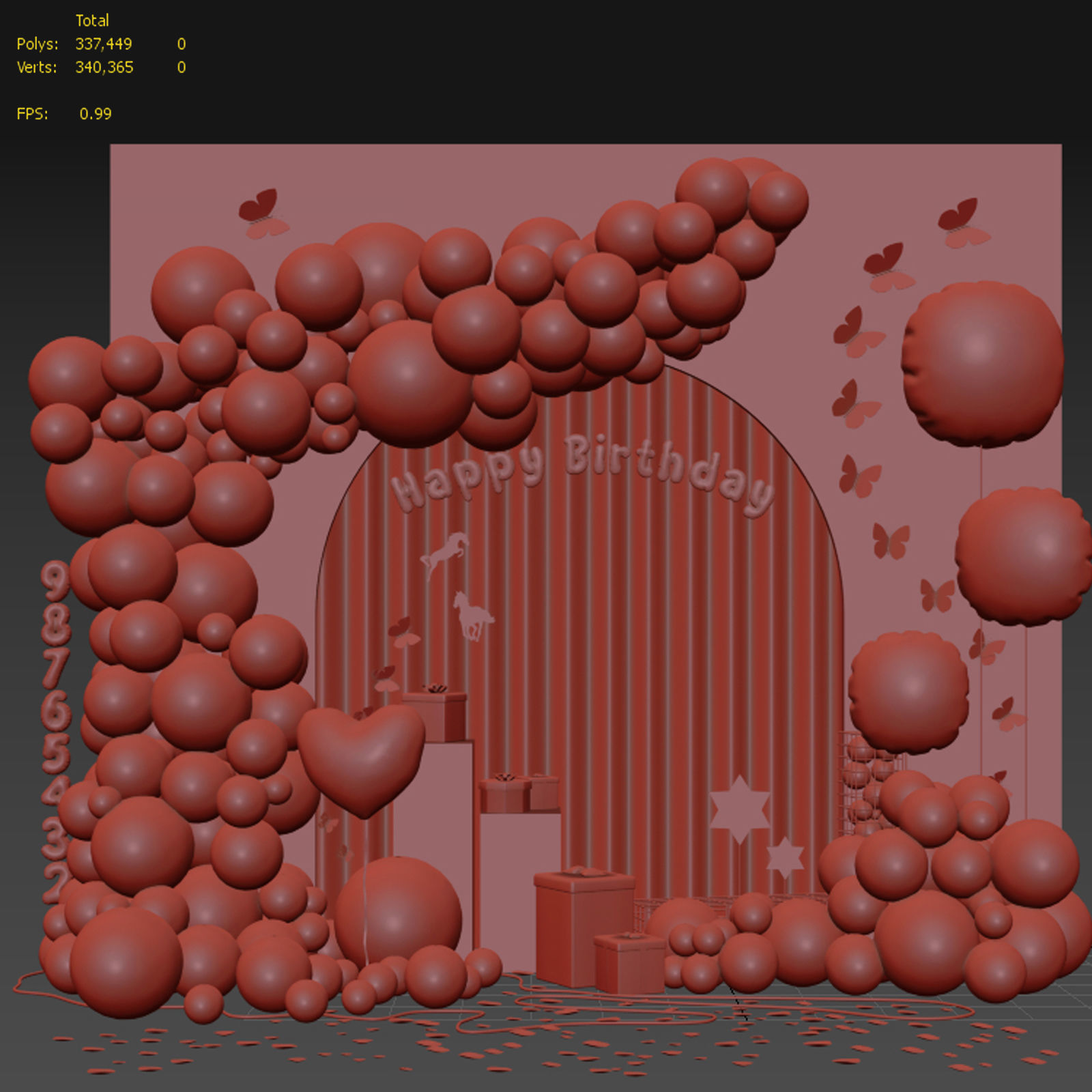 Happy birthday Set 01 3D model | CGTrader