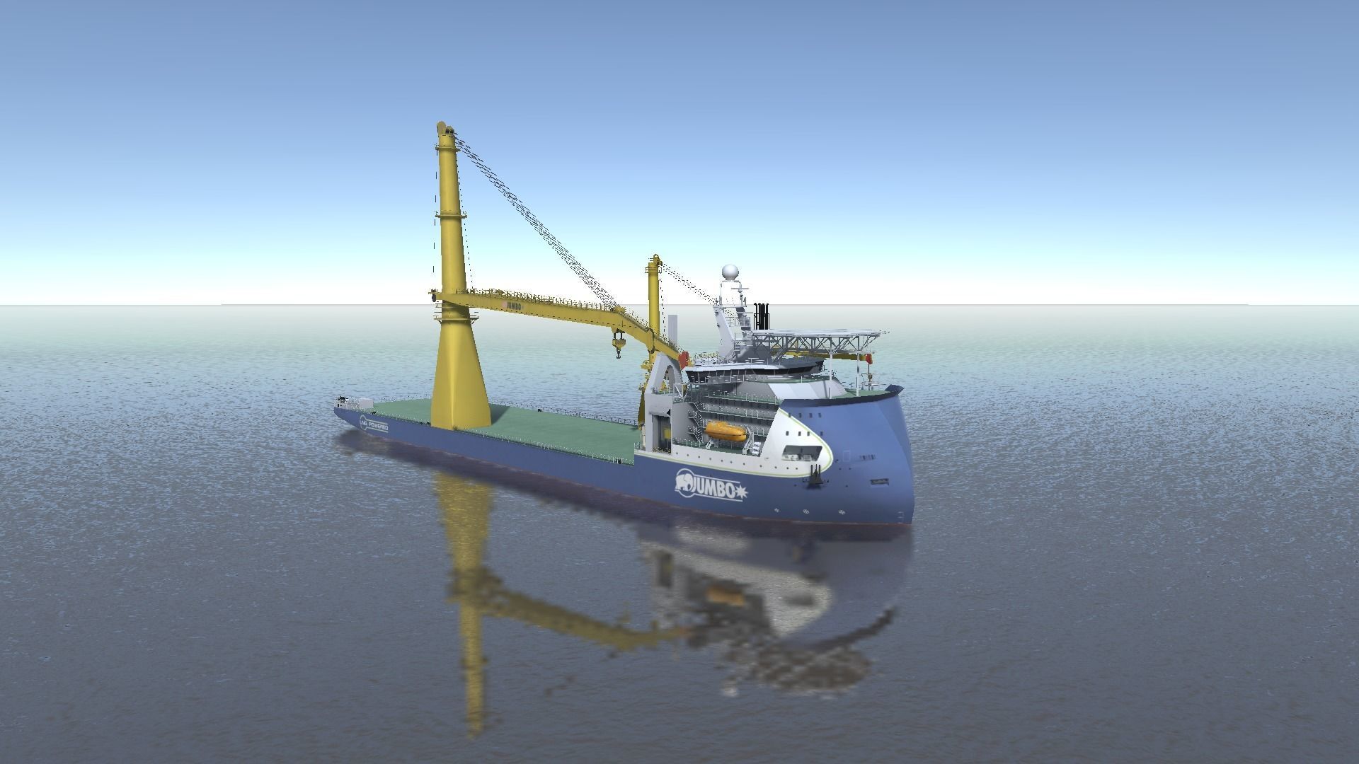 3D model Jumbo heavy lift crane vessel low-poly 3d model VR / AR / low ...