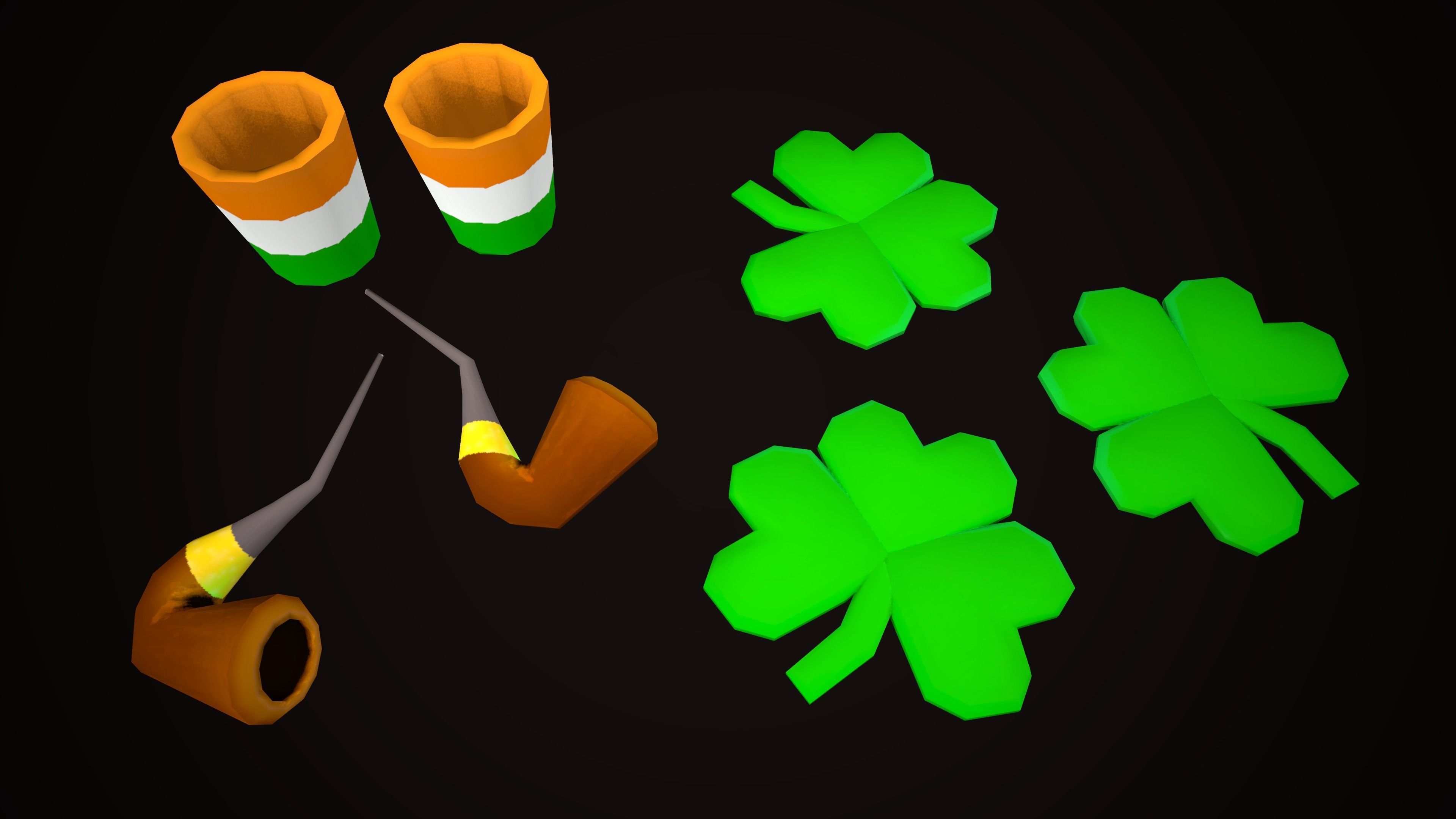 3D model SAINT PATRICKS DAY PACK - CARTOON STYLIZED VR / AR / low-poly ...