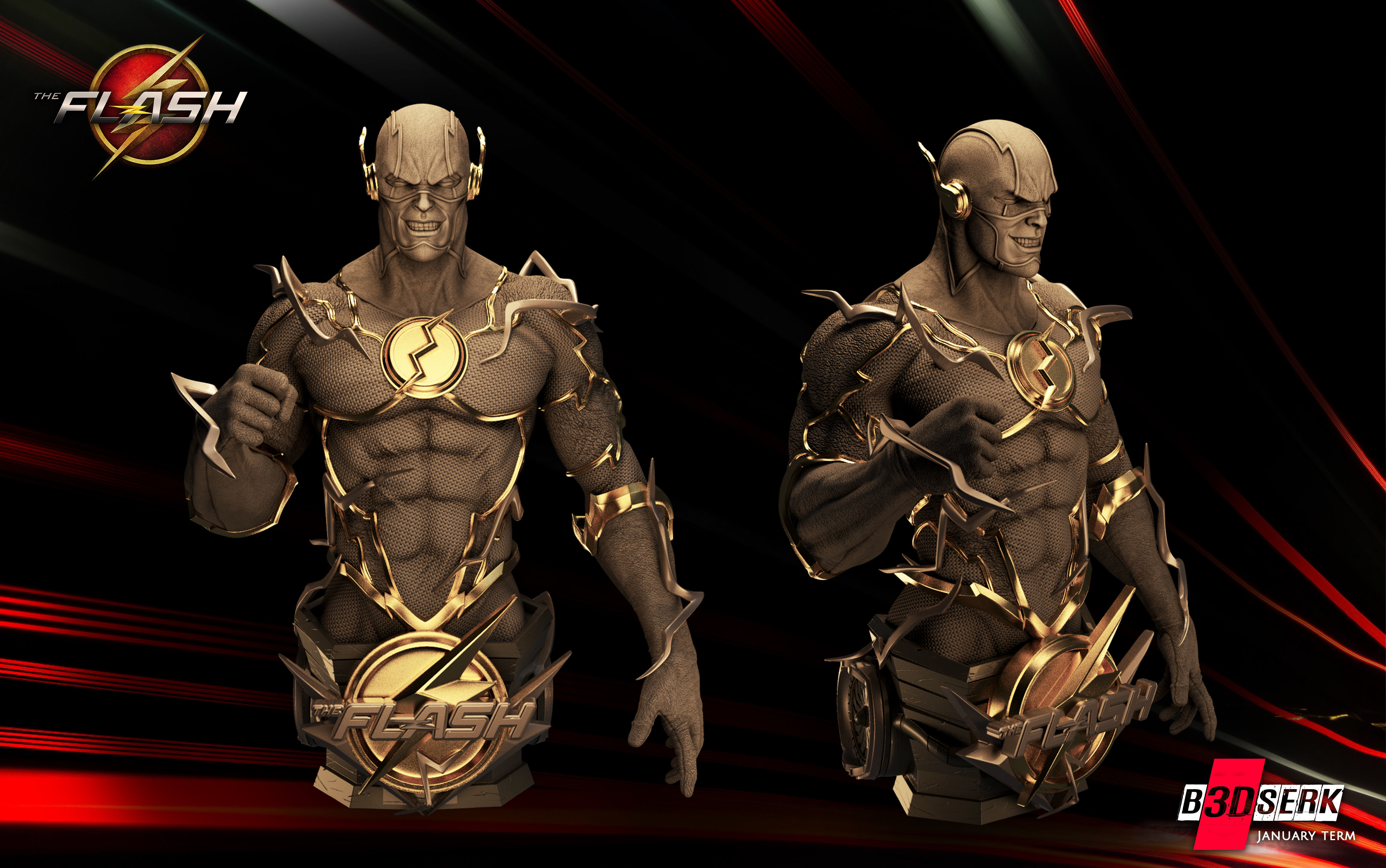 B3DSERK January Term Flash Bust 3D model 3D printable | CGTrader