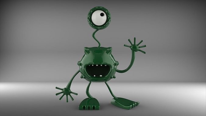 Alien monster with big eyes 3D model | CGTrader