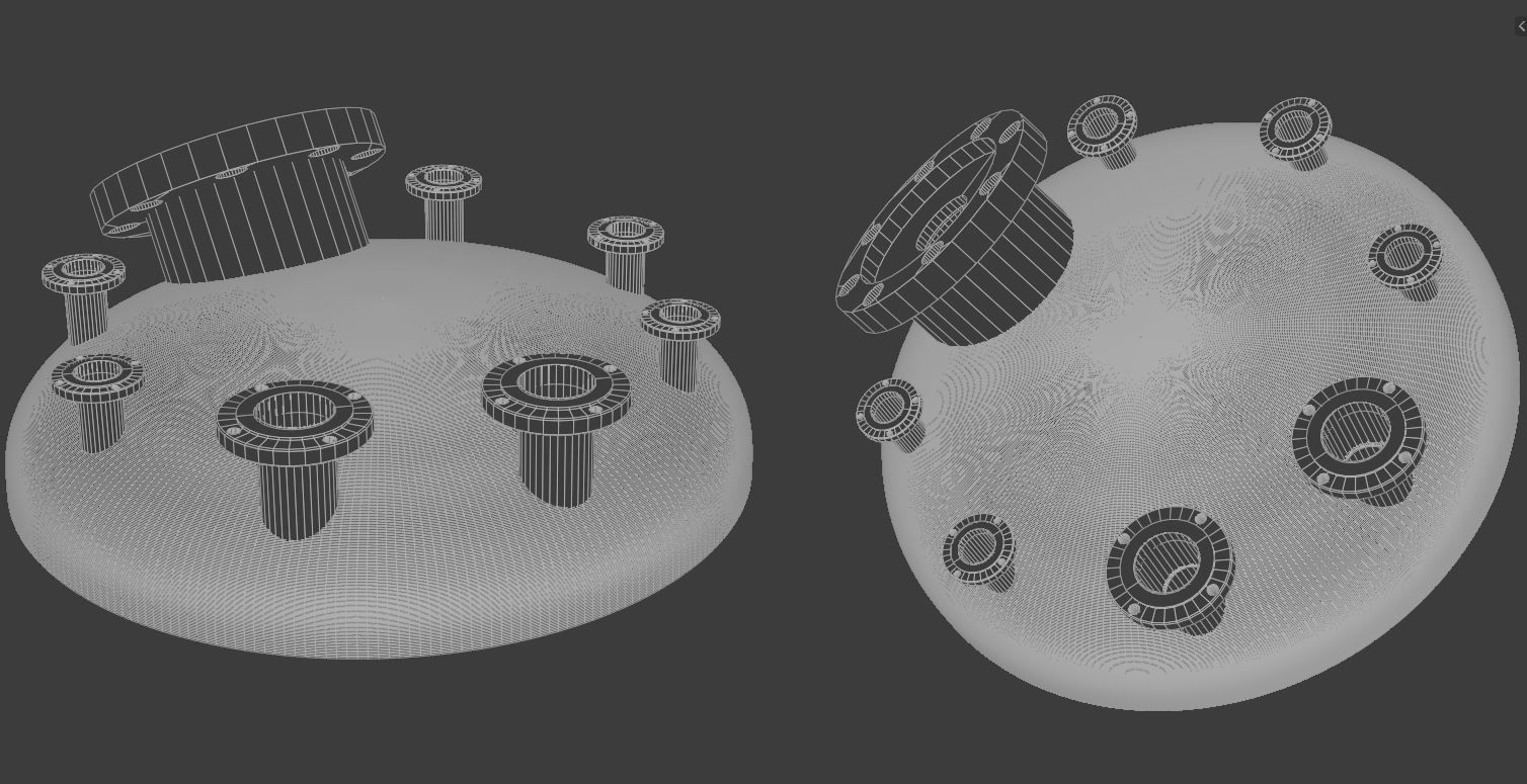 Torispherical Dish with Nozzles 3D model | CGTrader