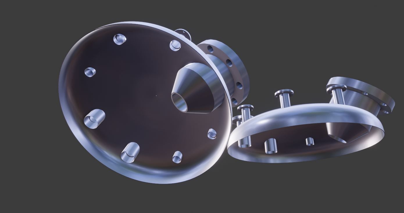 Torispherical Dish with Nozzles 3D model | CGTrader