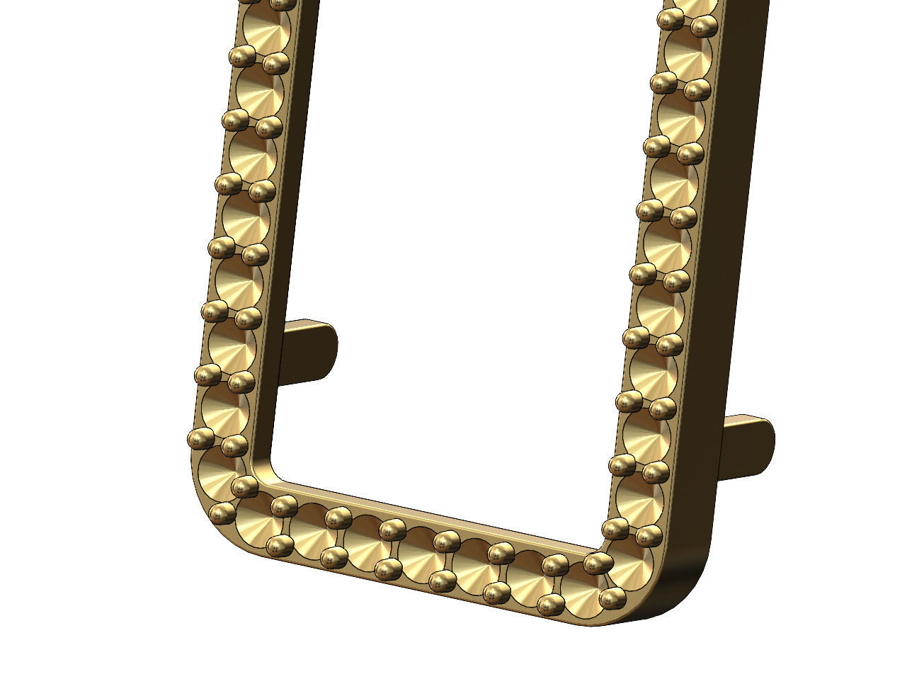 Diamond half OZ gold bar frame with bail 3D model 3D printable | CGTrader