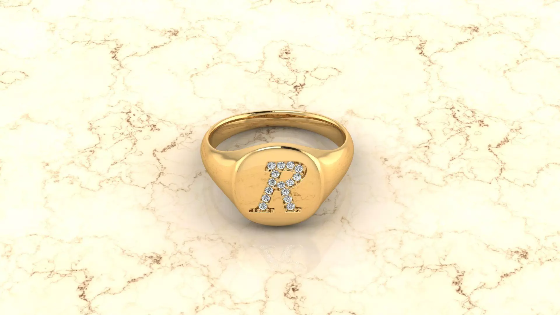 Alphabet Jewelry Ring S 3D model 3D printable | CGTrader